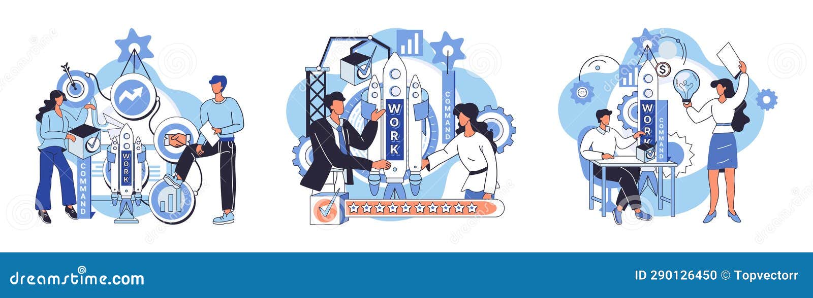 Team Solving Problems Successful Business Development, Plan and Process Symbol Teamwork Stock ...