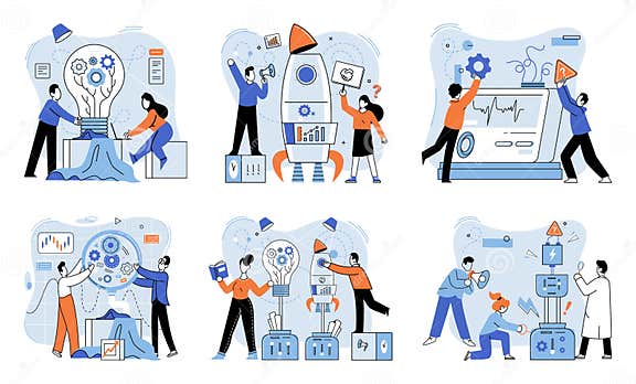 Team Solving Problems. Teamwork Problem Solving Solution Partnership Agile Project Management ...