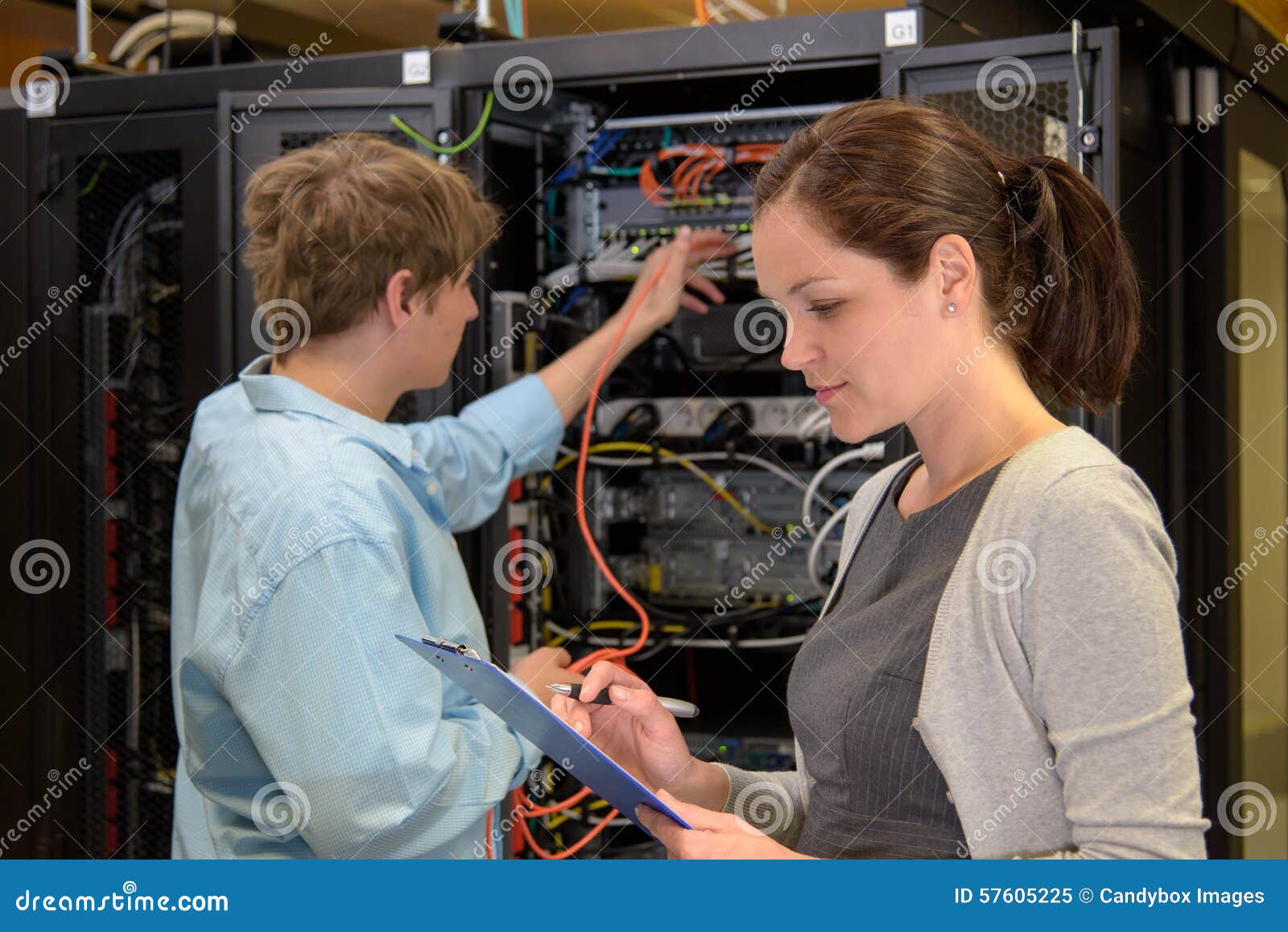 Team of it Specialists in Datacenter Stock Image - Image of traffic ...