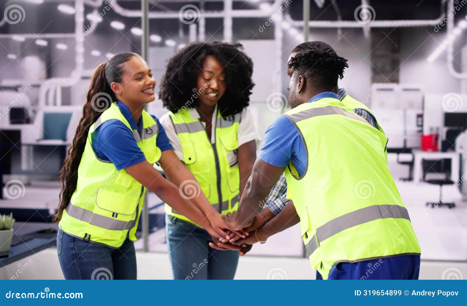 Team Spirit and Cohesion at Factory Stock Image - Image of woman ...