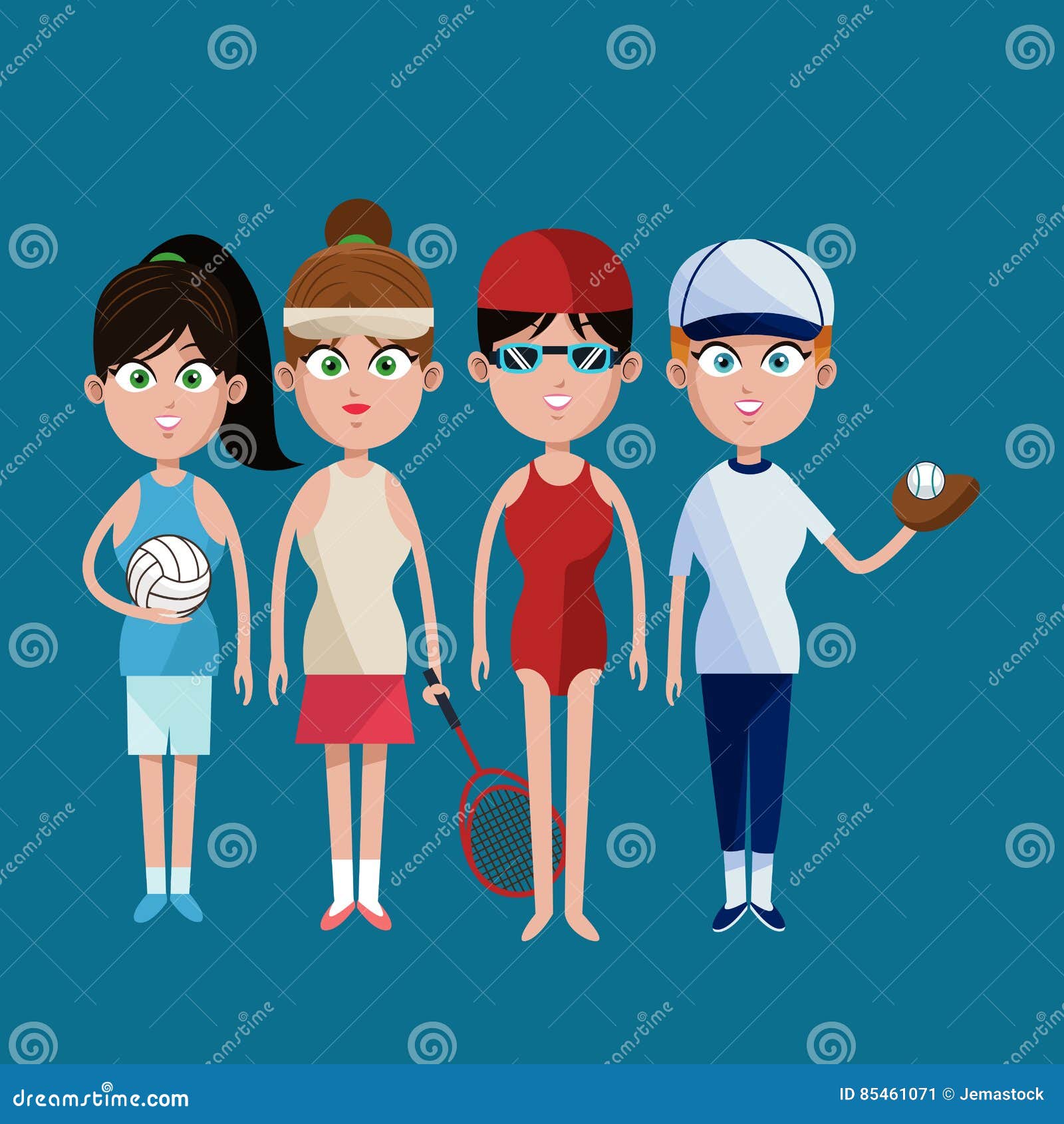 Team Sport Girl Playing Activity Stock Vector - Illustration of ...