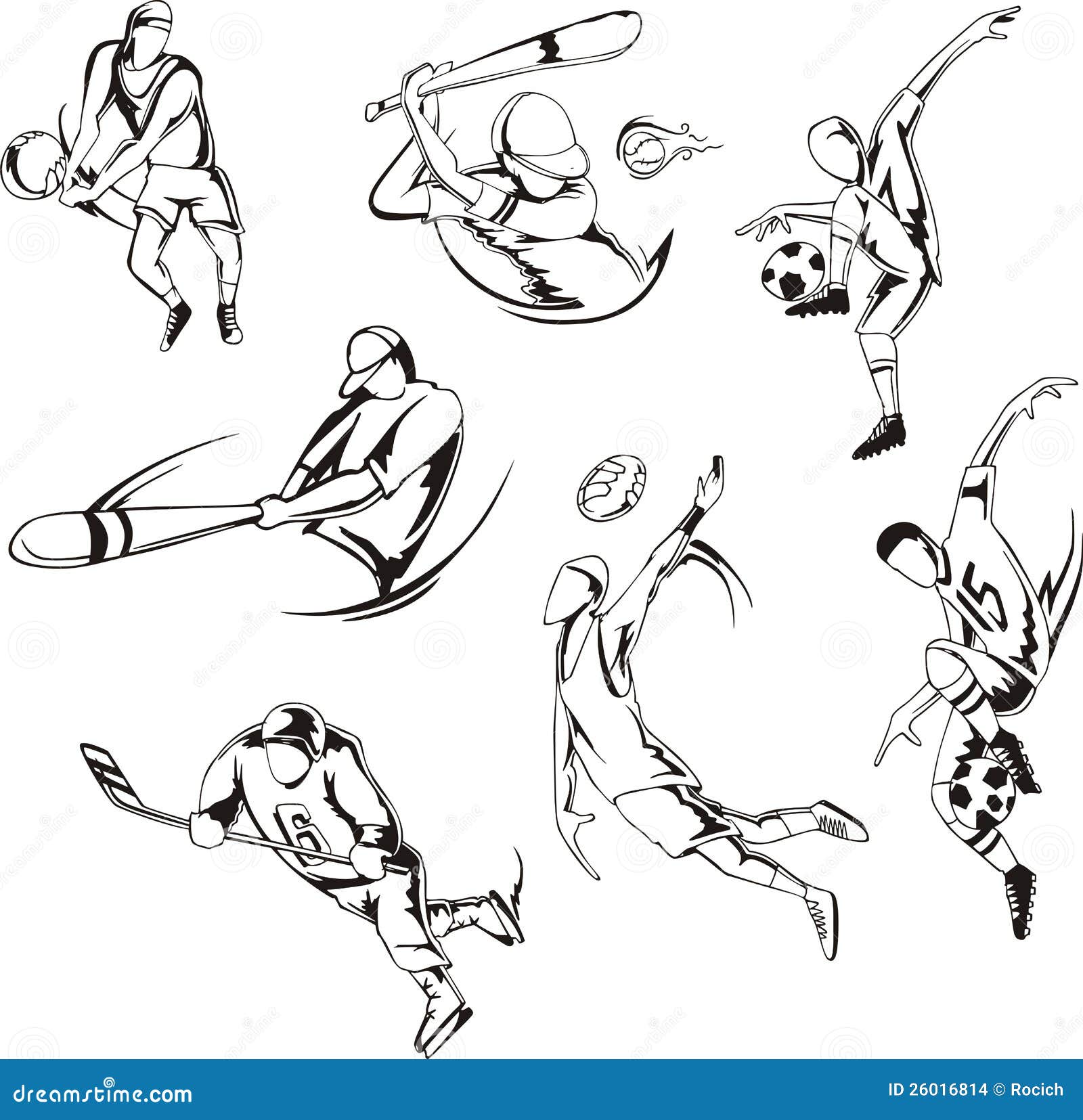 Team sports stock vector. Illustration of black, vector - 26016814