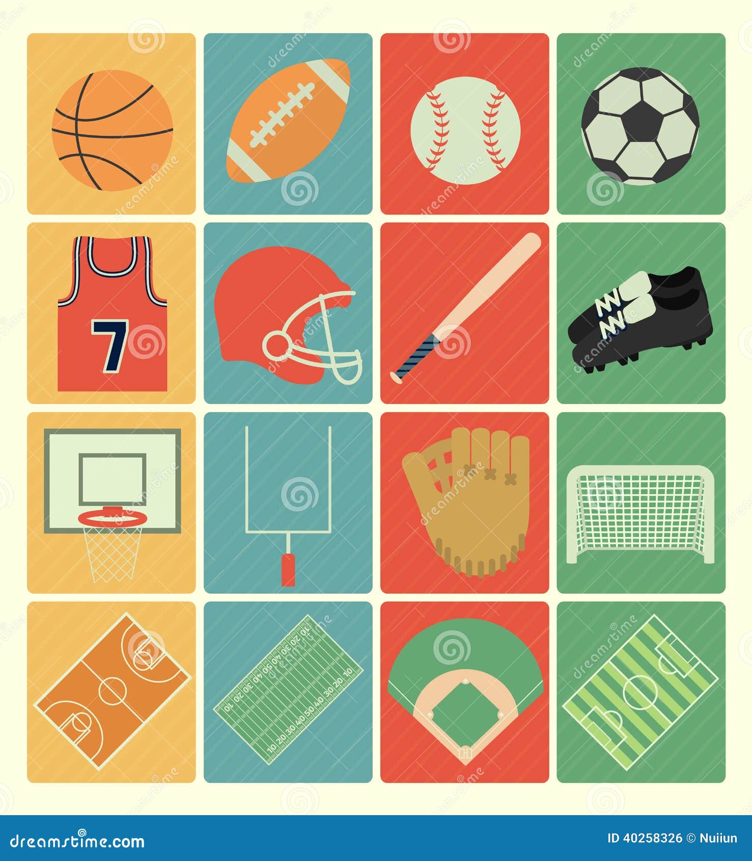 Team sports icons set stock vector. Illustration of game - 40258326