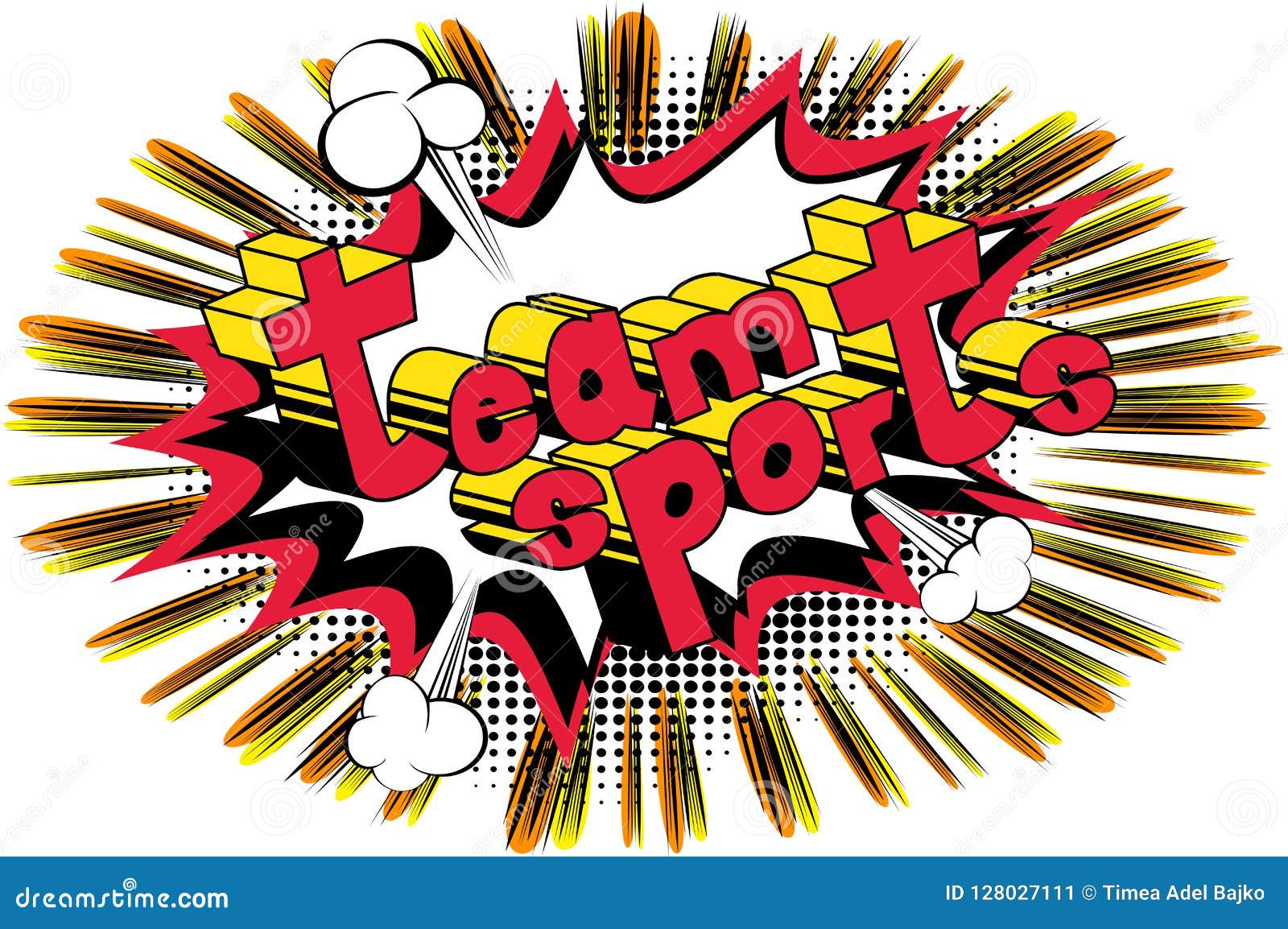 Team Sports - Comic Book Style Phrase. Stock Illustration ...