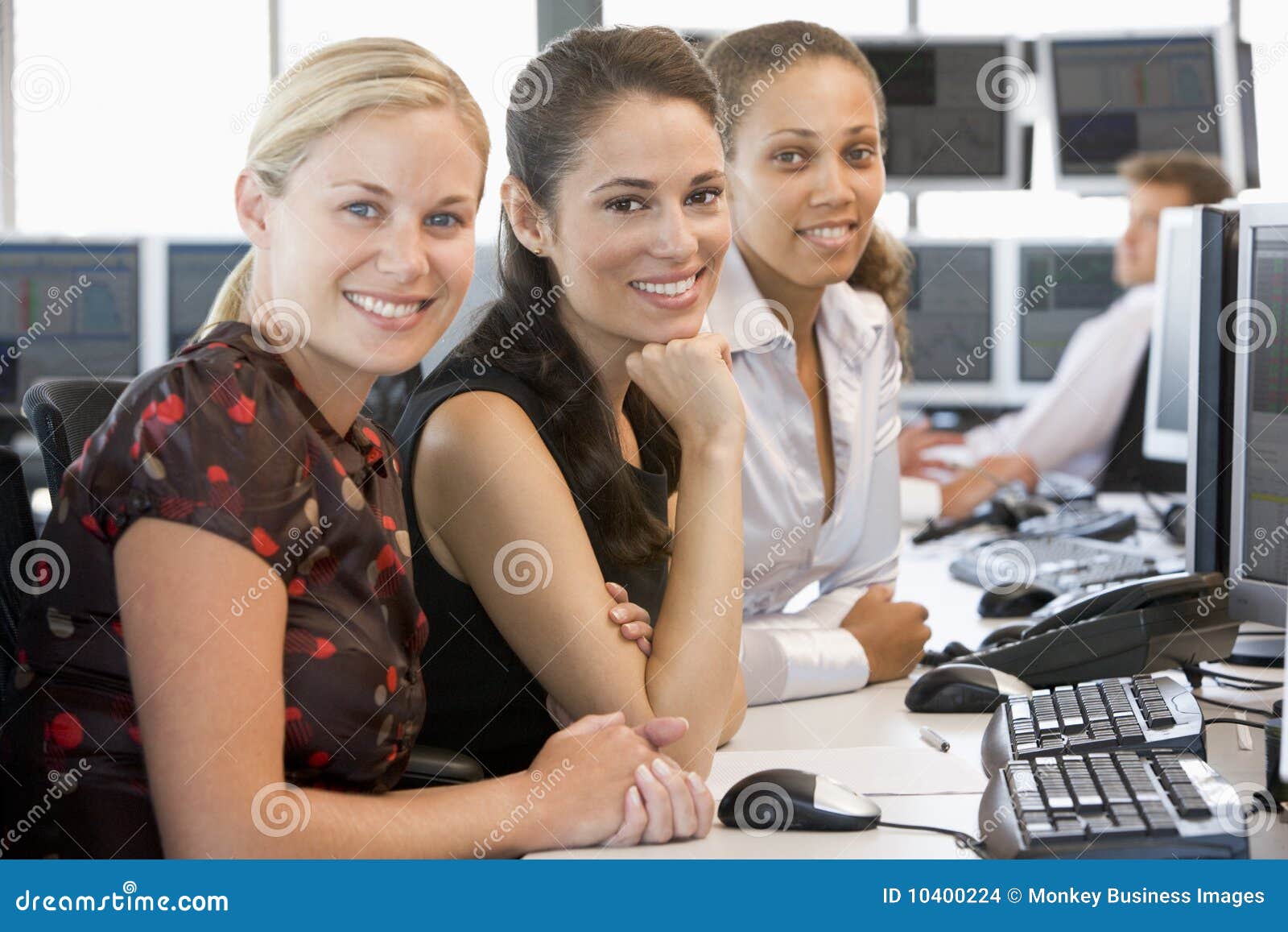 Team of Stock Traders stock photo. Image of sitting, room - 10400224