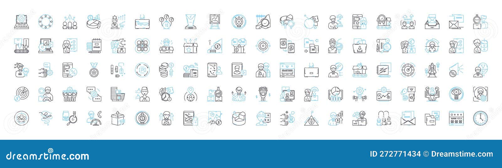 Team Strategy Vector Line Icons Set. Collaboration, Planning, Alignment ...
