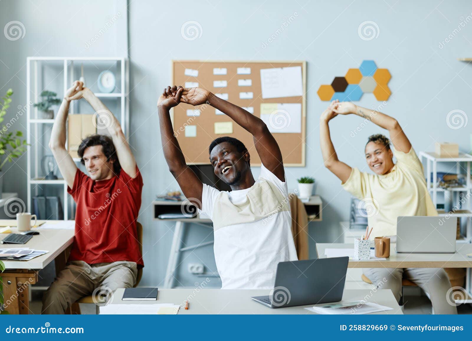 Team Stretching in Office stock image. Image of group - 258829669