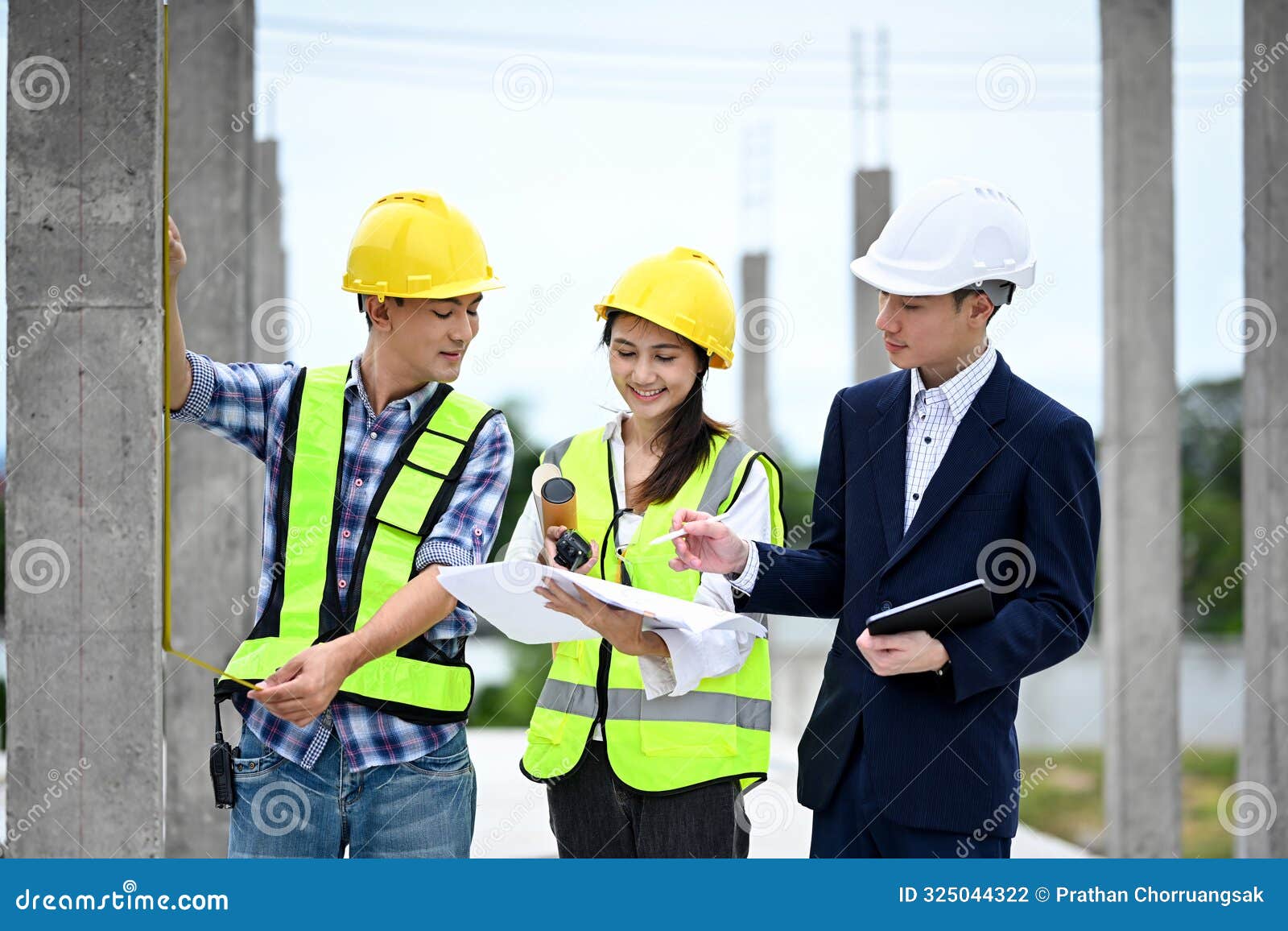 Team of Structural Engineers and Businessman Planning Development ...