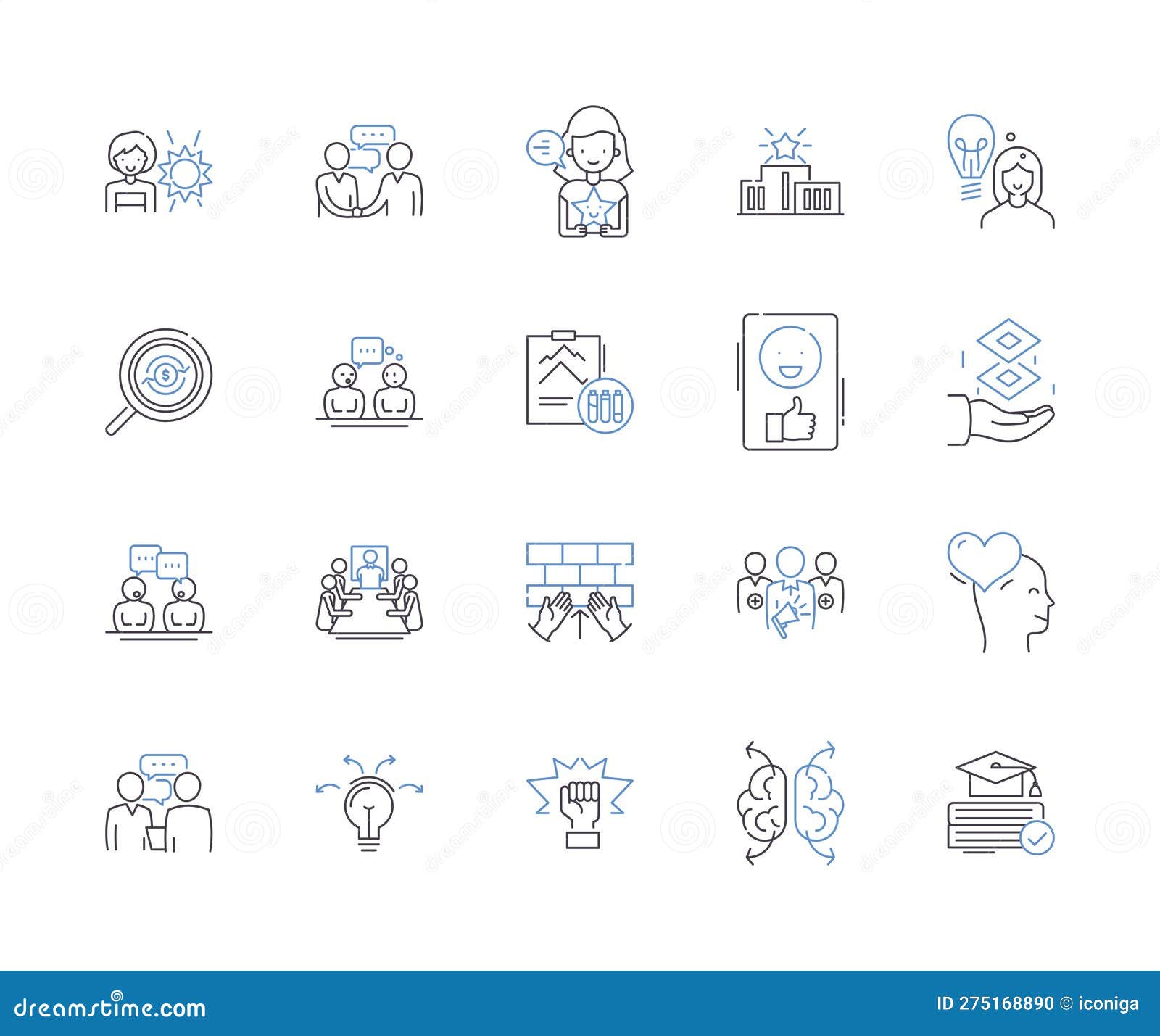 Team Studying Outline Icons Collection. Team, Studying, Colleagues ...