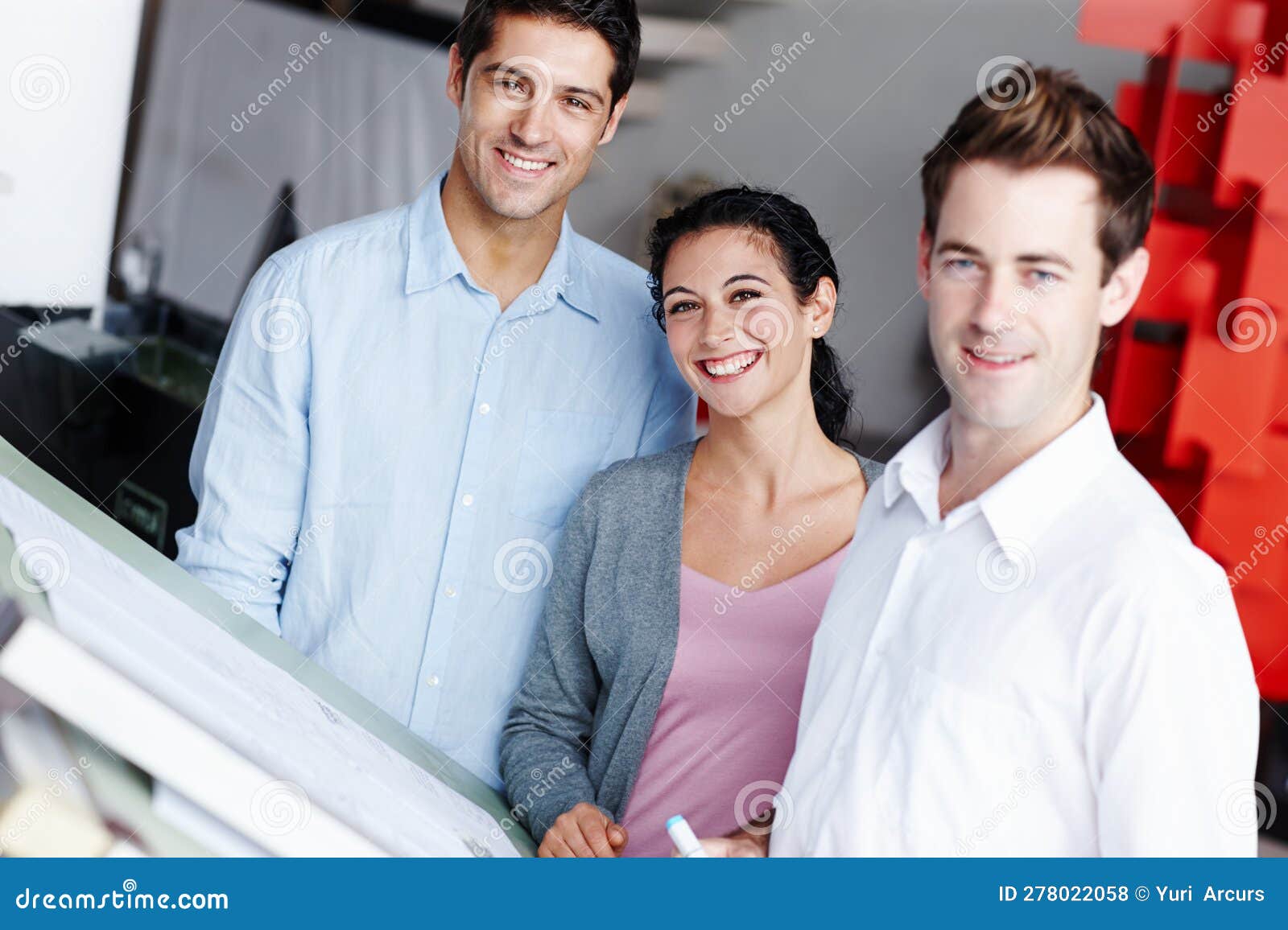 Team of Successful Architects. Portrait of Three Talented Architects ...