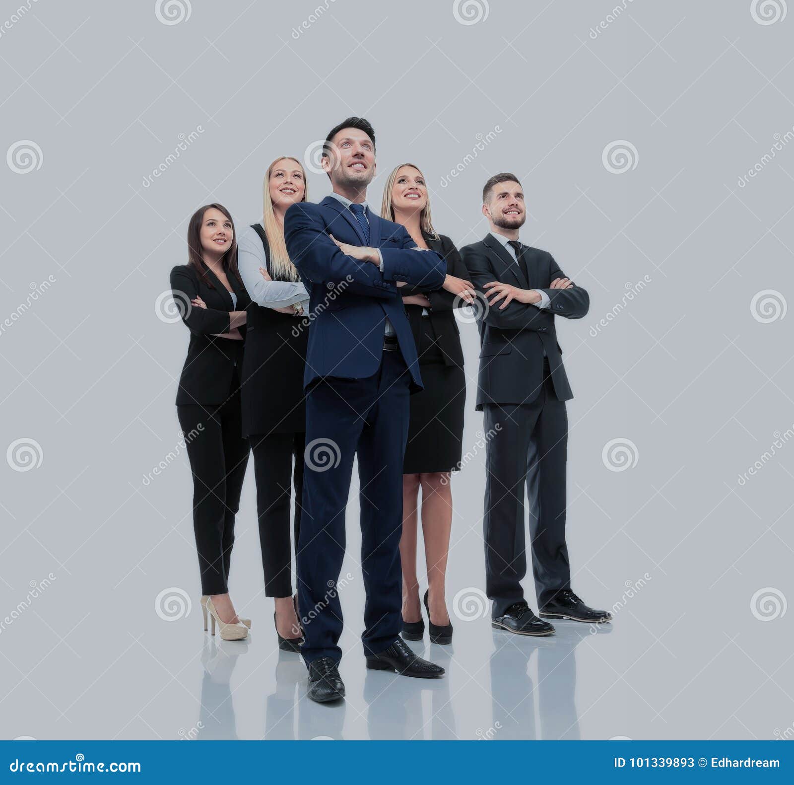 Team of Successful and Confident People Posing on a White Backgr Stock ...