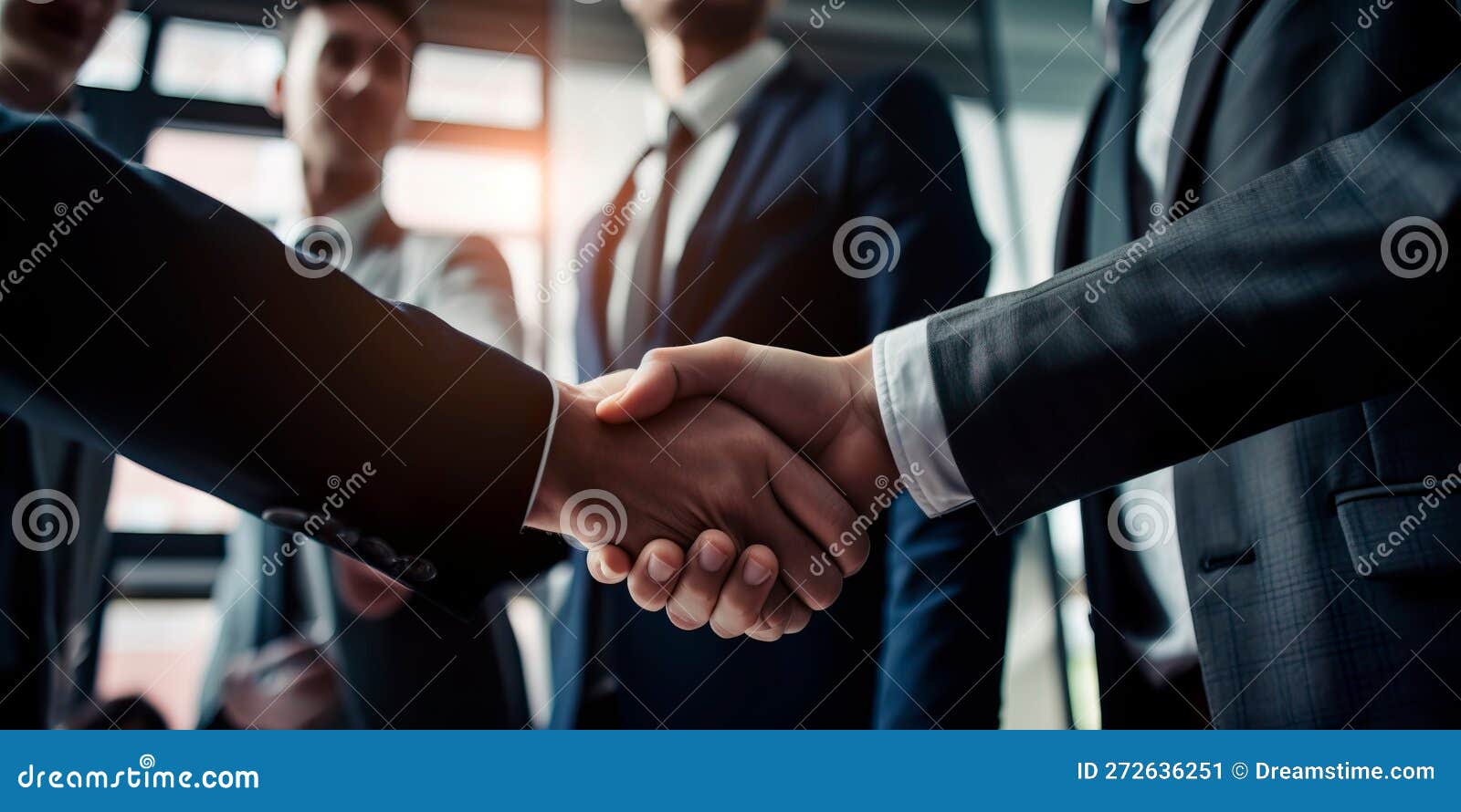 Team of Successful Entrepreneurs Shaking Hands Generative AI Stock ...