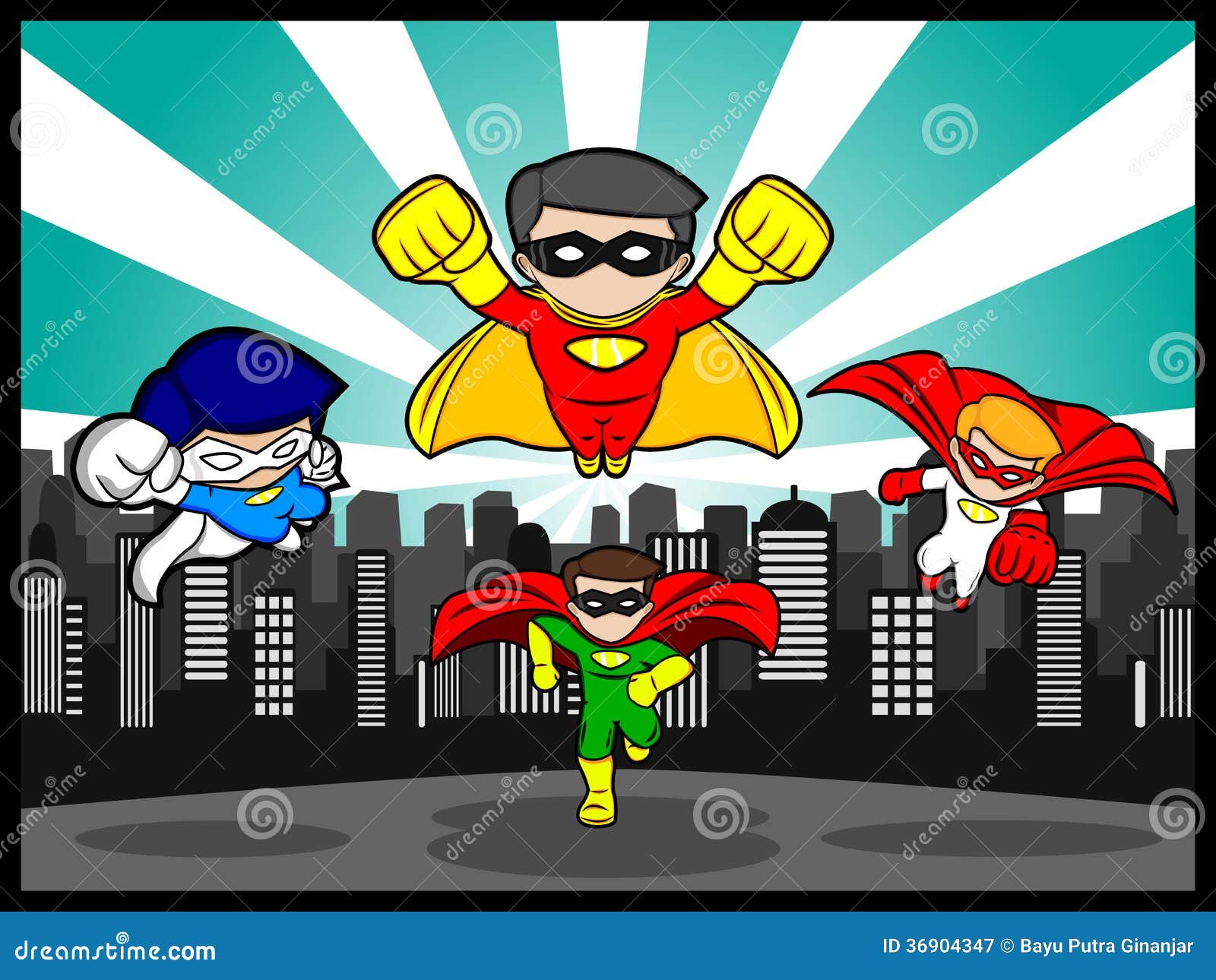 Team Superhero stock vector. Illustration of running - 36904347