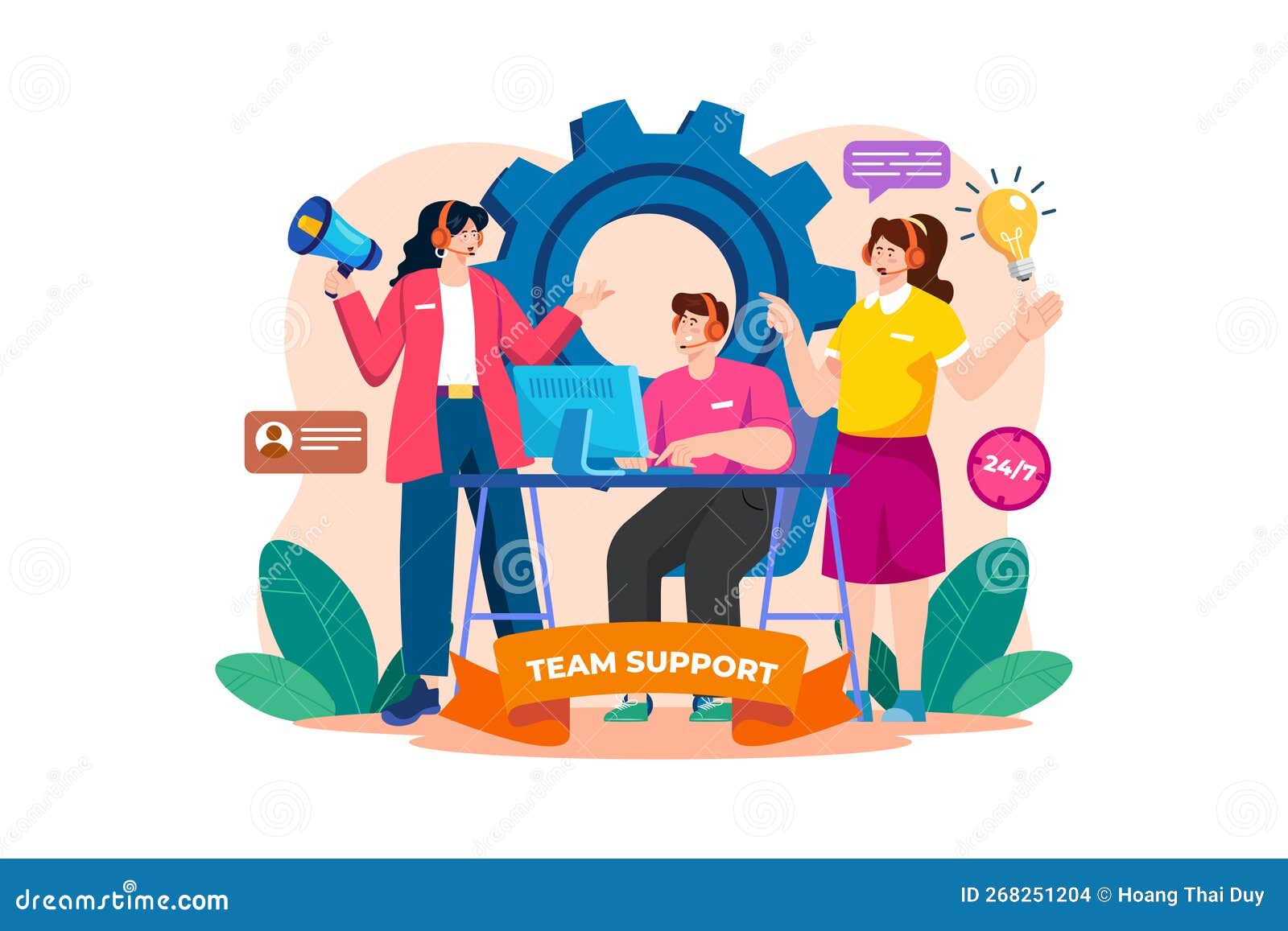 Team Support Department Advises the Customer S Office Workers Stock ...