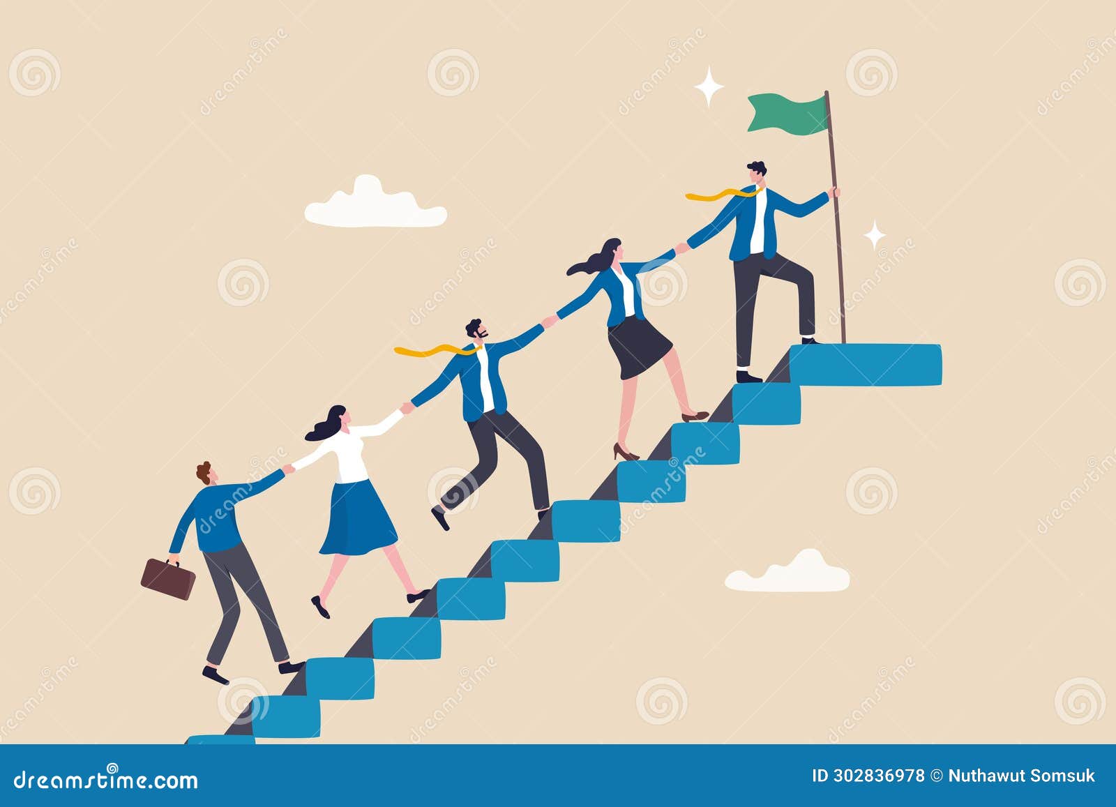 Team Support Help Success, Teamwork To Progress and Success Together ...