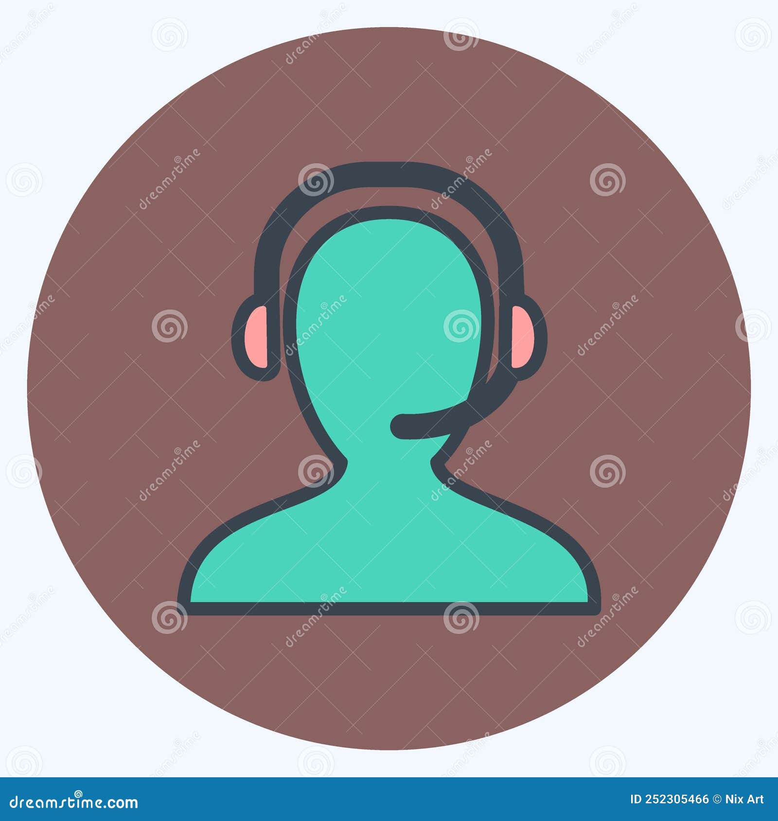 Team Support Icon in Trendy Color Mate Style Isolated on Soft Blue ...