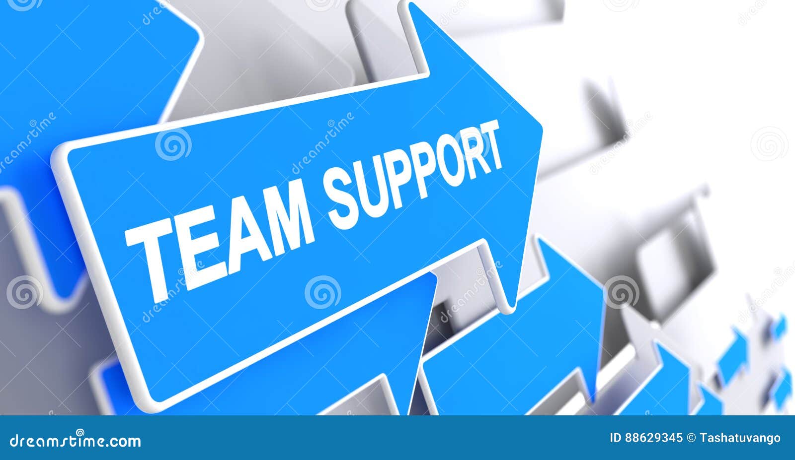 Team Support - Cartoon Illustration On Blue Chalkboard. Stock Image ...