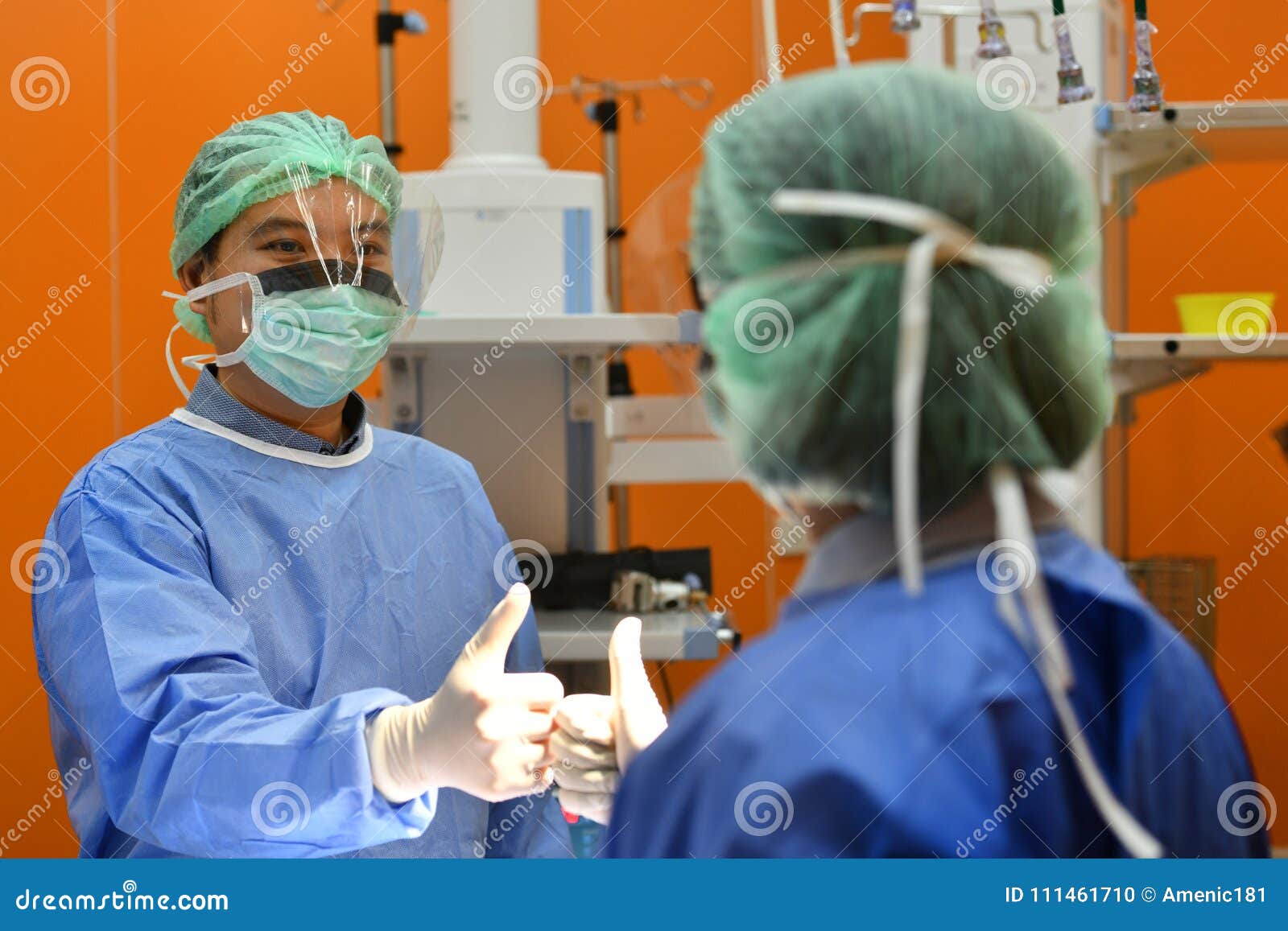 Team Surgeon Congratulating a Successful Operation Stock Photo - Image ...