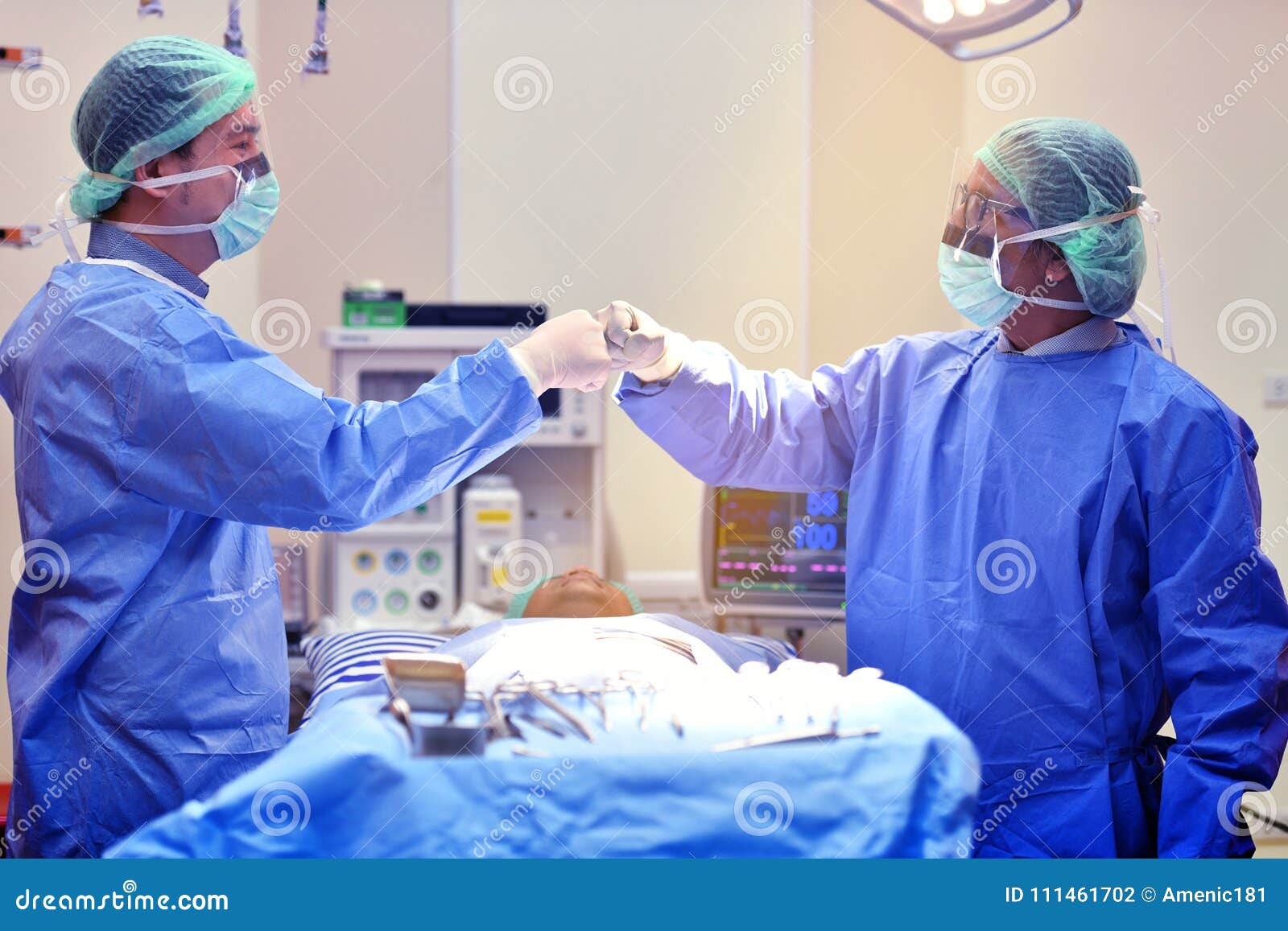 Team Surgeon Congratulating a Successful Operation Stock Photo - Image ...