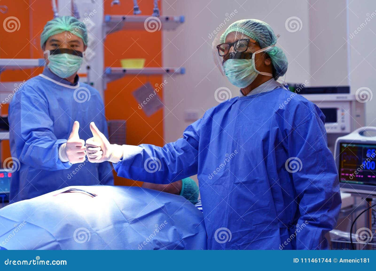 Team Surgeon Congratulating a Successful Operation Stock Photo - Image ...