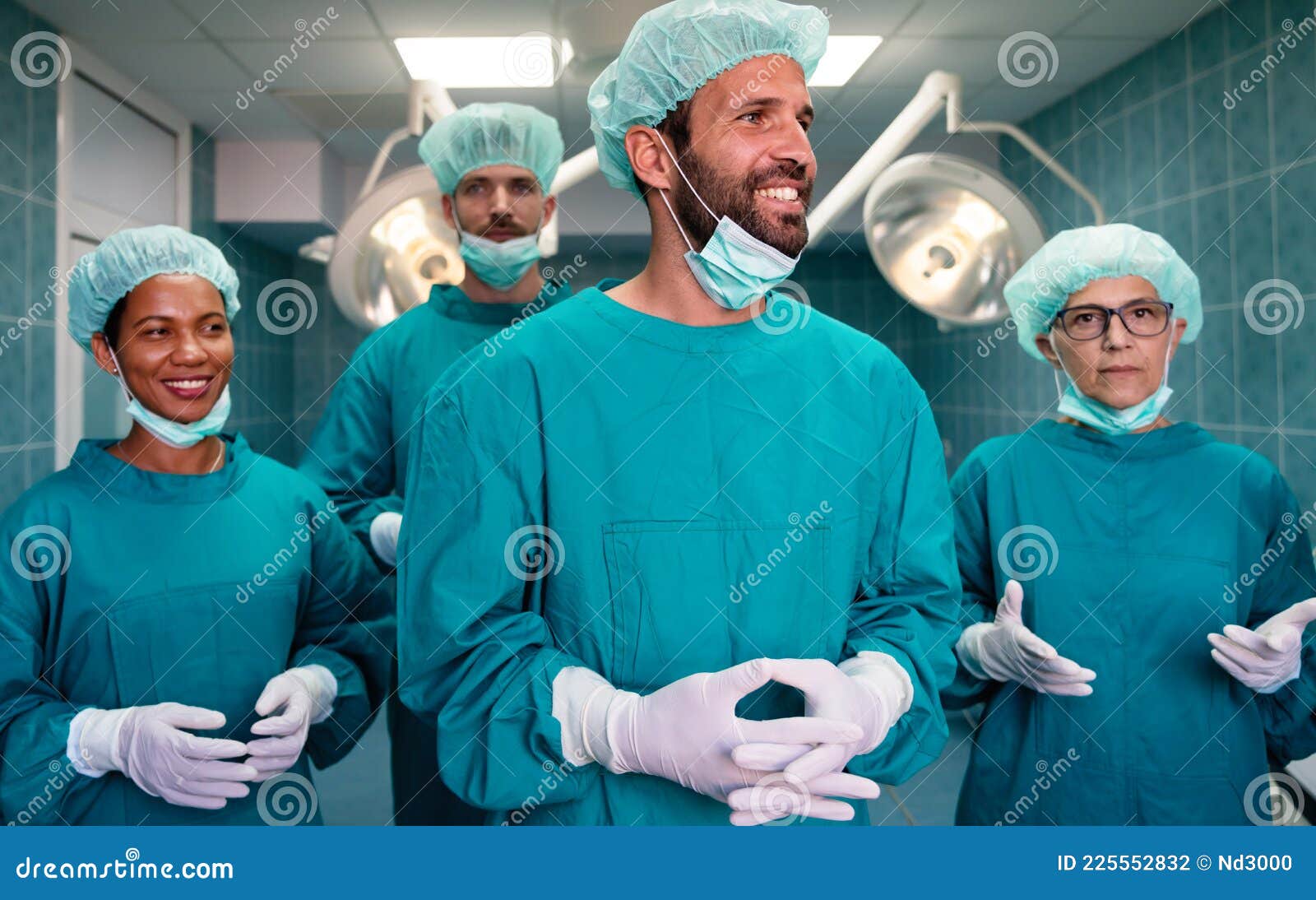 Team of Surgeons in the Operating Room Preparing for Surgery Stock ...