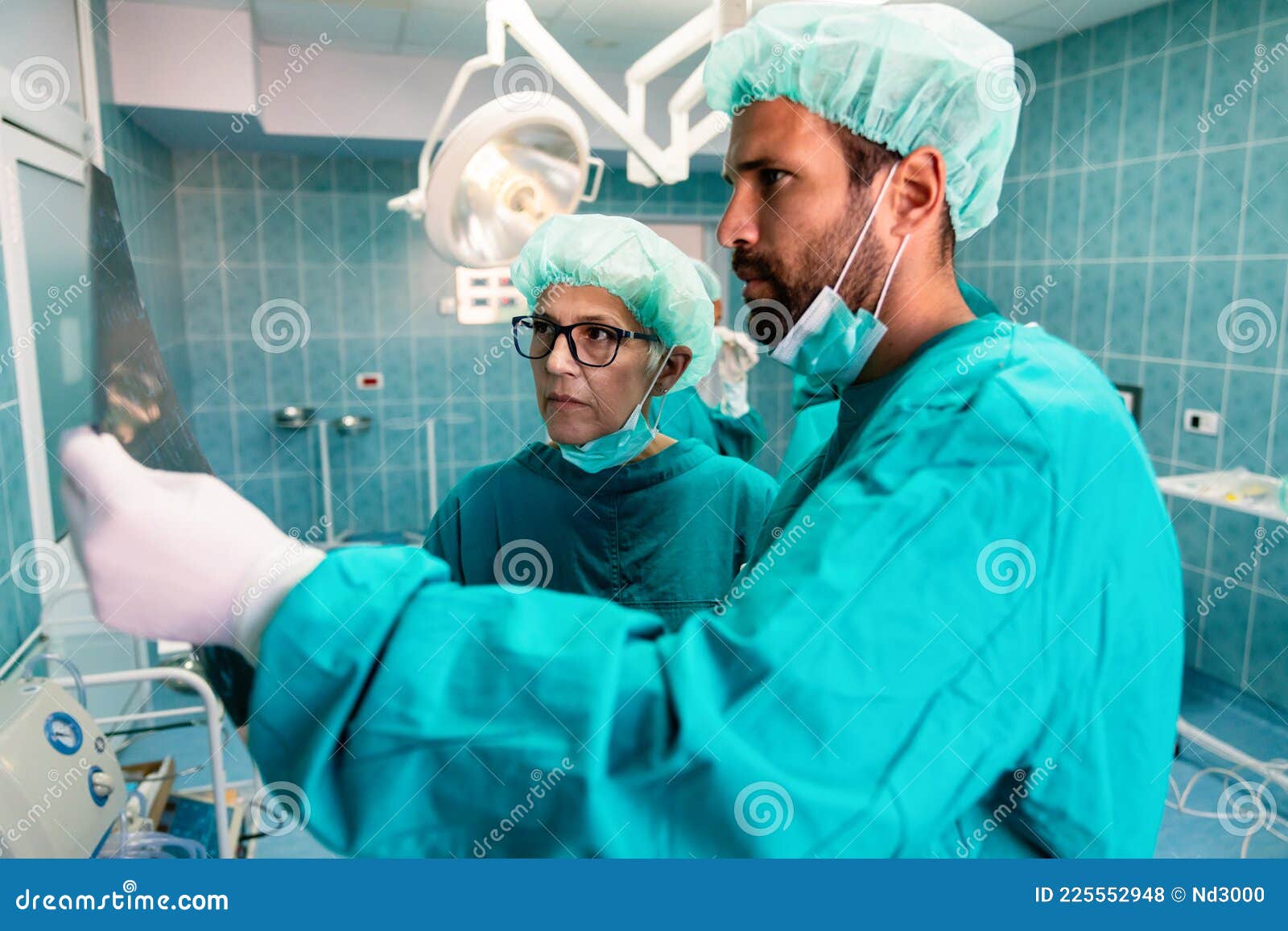 Team of Surgeons in the Operating Room Preparing for Surgery Stock ...