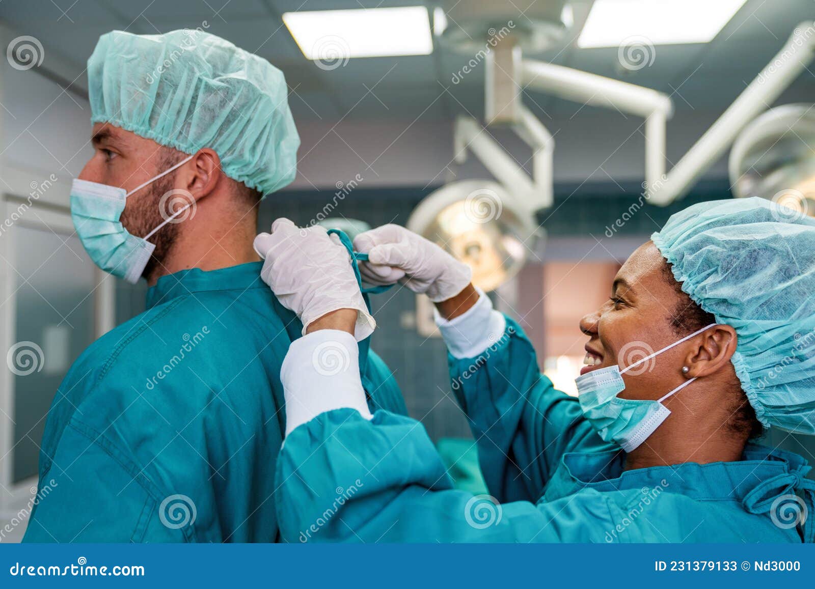 Team of Surgeons in the Operating Room Preparing for Surgery Stock ...
