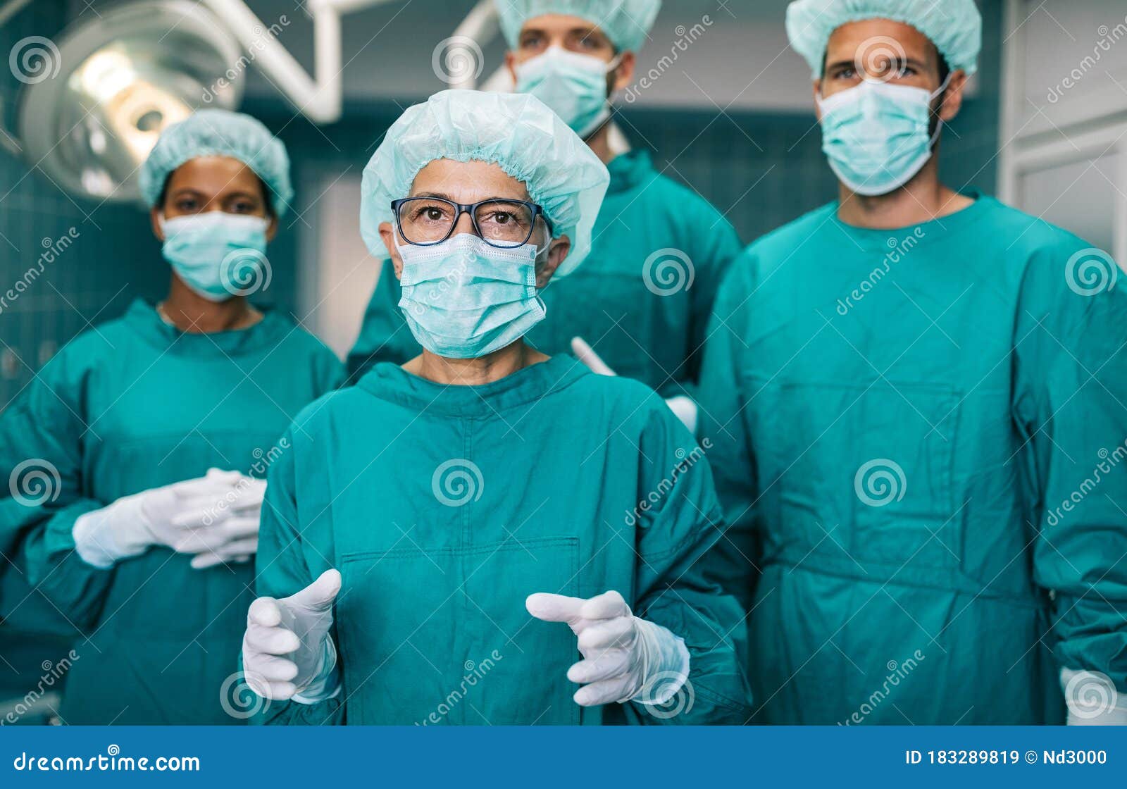 Team of Surgeons in the Operating Room Preparing for Surgery Stock ...