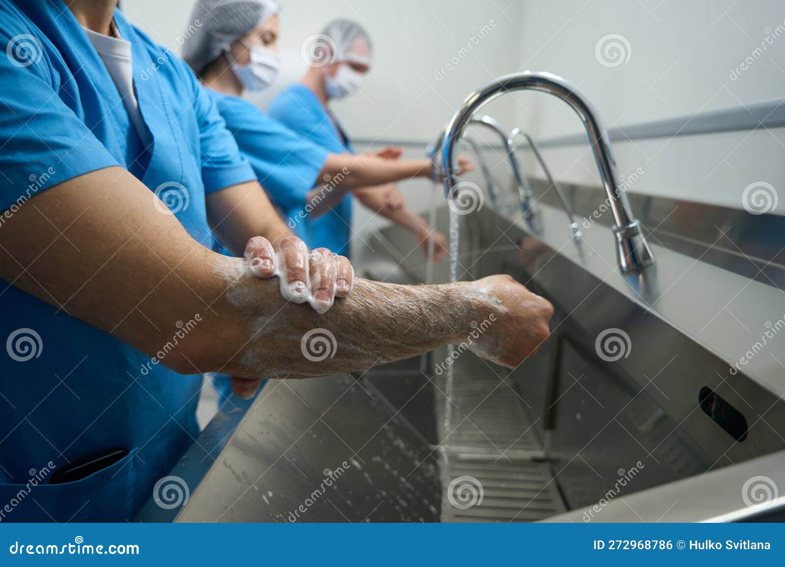Team of Surgeons Washes Their Hands before the Operation Stock Photo ...