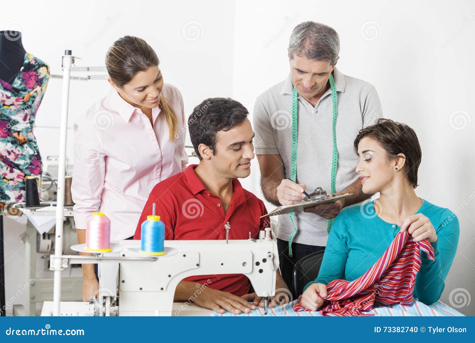 Team of Tailors Working in Sewing Factory Stock Photo - Image of mature ...