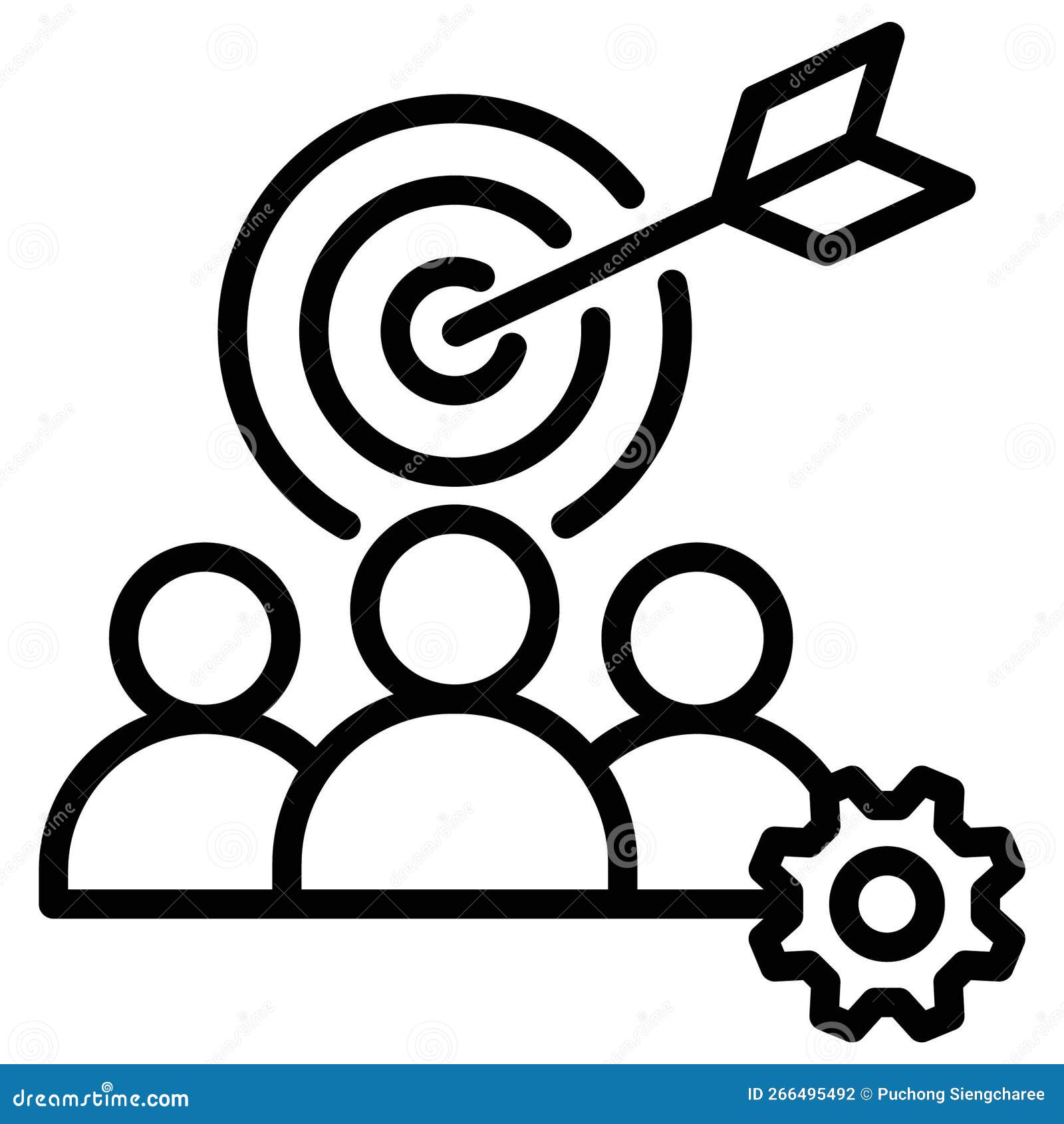 Team Target Icon, Business Goal Vector Stock Vector - Illustration of ...