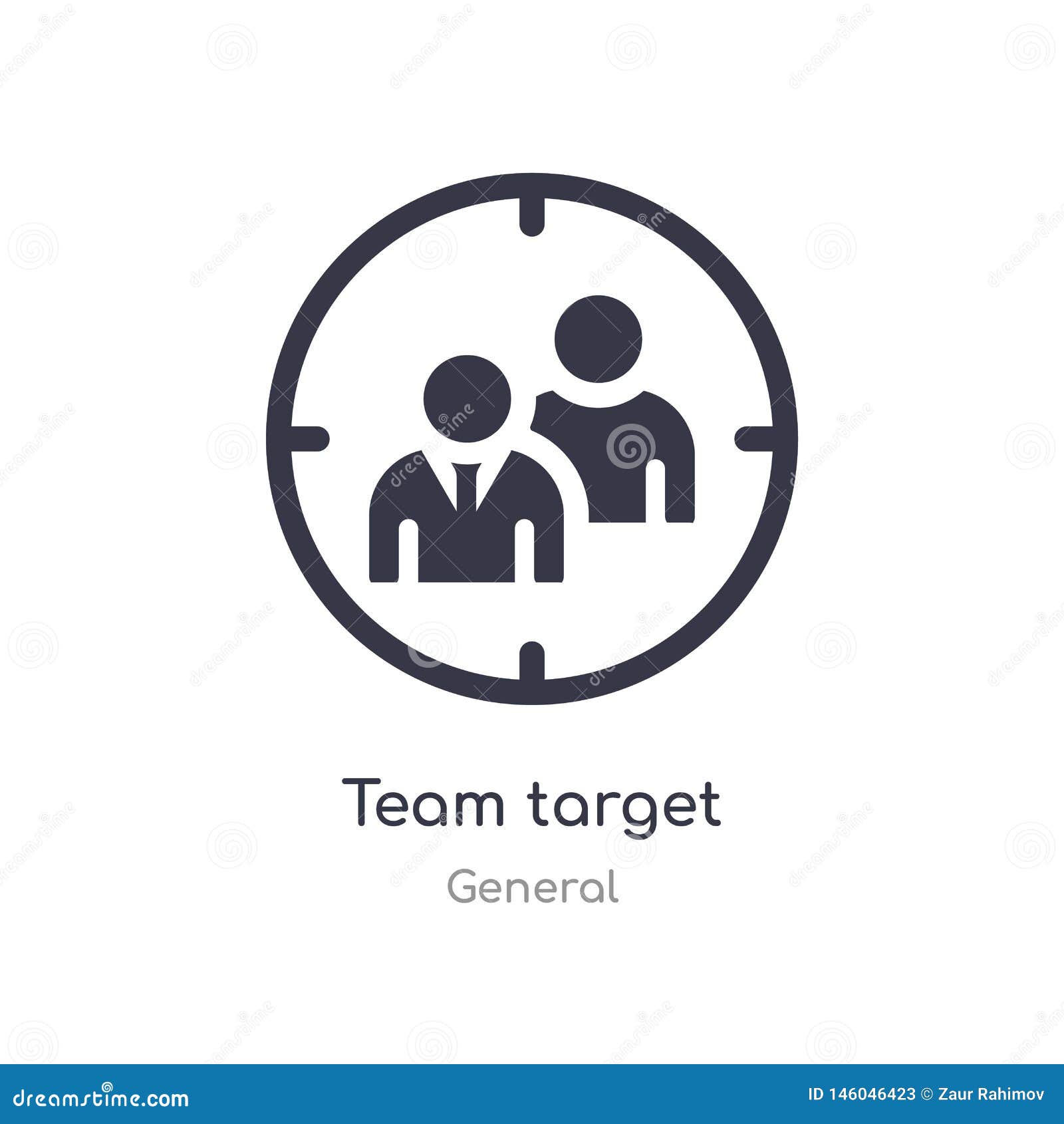 Team Target Icon. Isolated Team Target Icon Vector Illustration from ...
