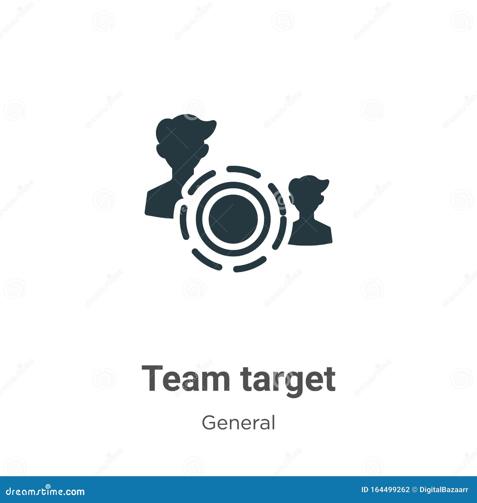 Team Target Vector Icon on White Background. Flat Vector Team Target ...