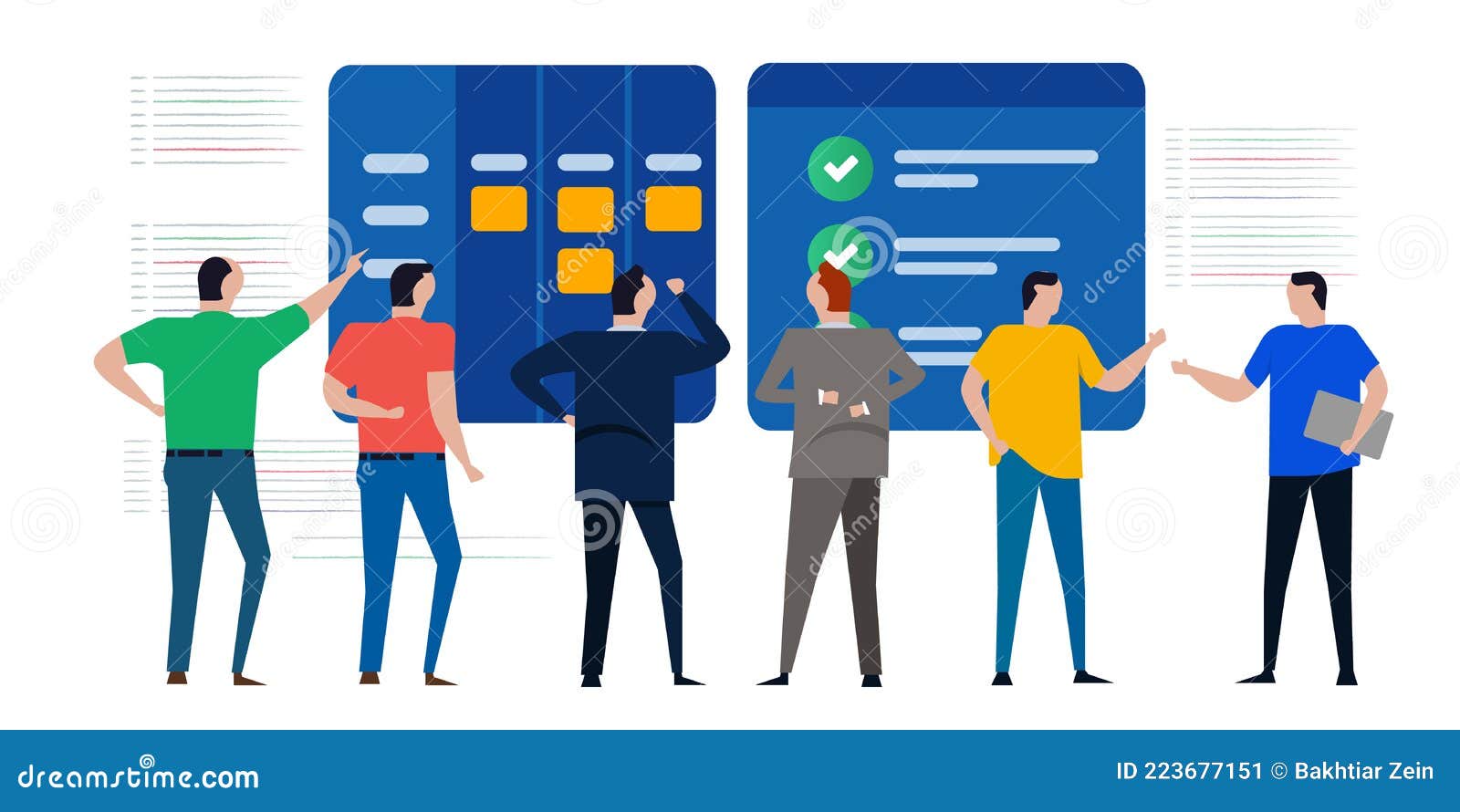 Team Task Board To Do List Post it Notes Check Mark Project Meeting ...