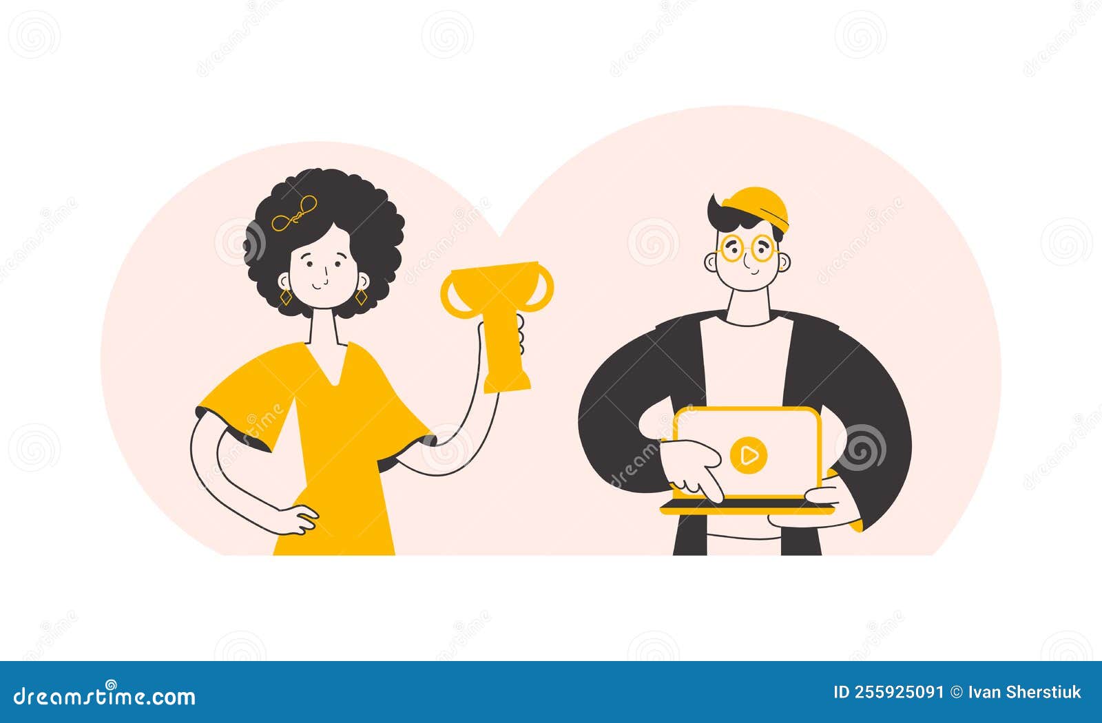 Team of Teachers. Online Learning Concept. Linear Style. Vector ...