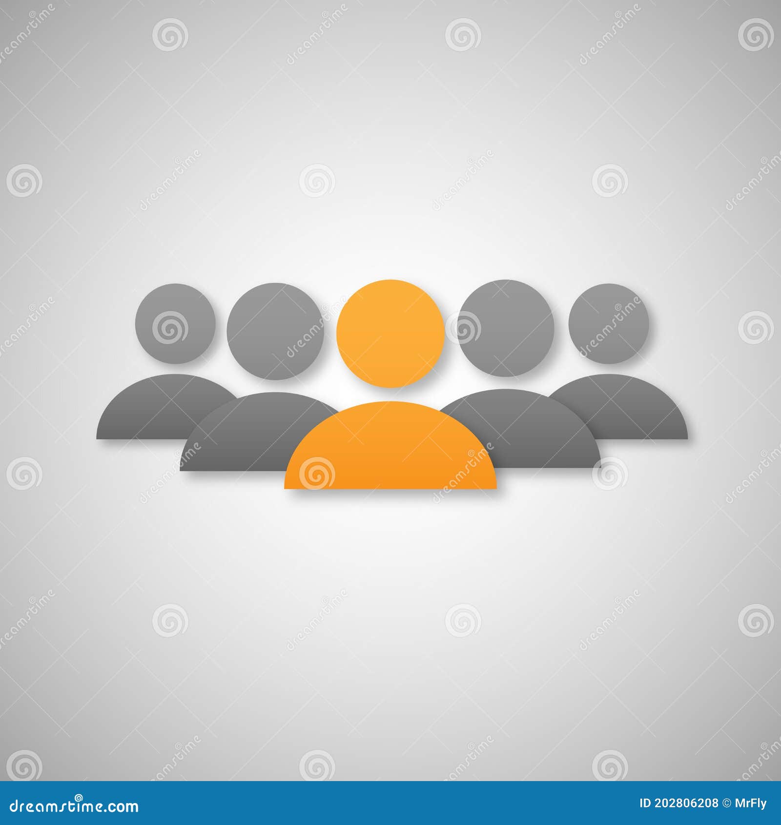 Team with Team Leader, Vector Illustration Concept Stock Vector ...