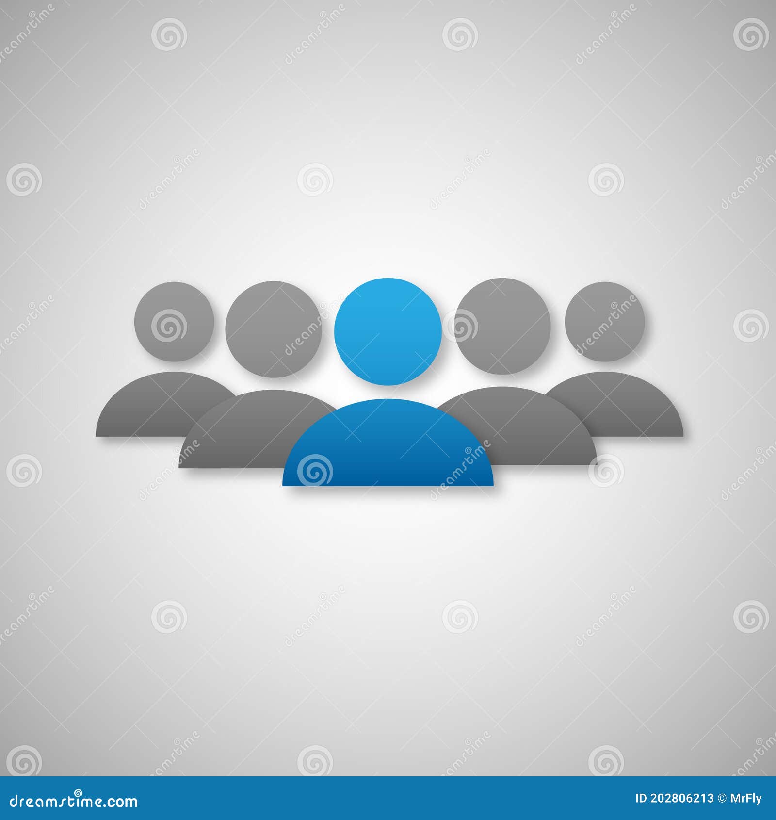 Team with Team Leader, Vector Illustration Concept Stock Vector ...