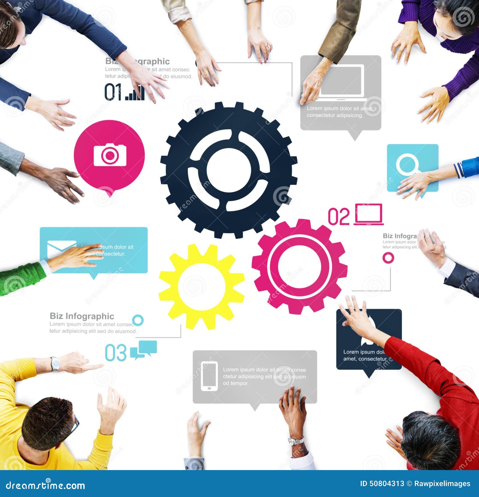 Team Functionality Industry Teamwork Connection Technology Concep Stock ...