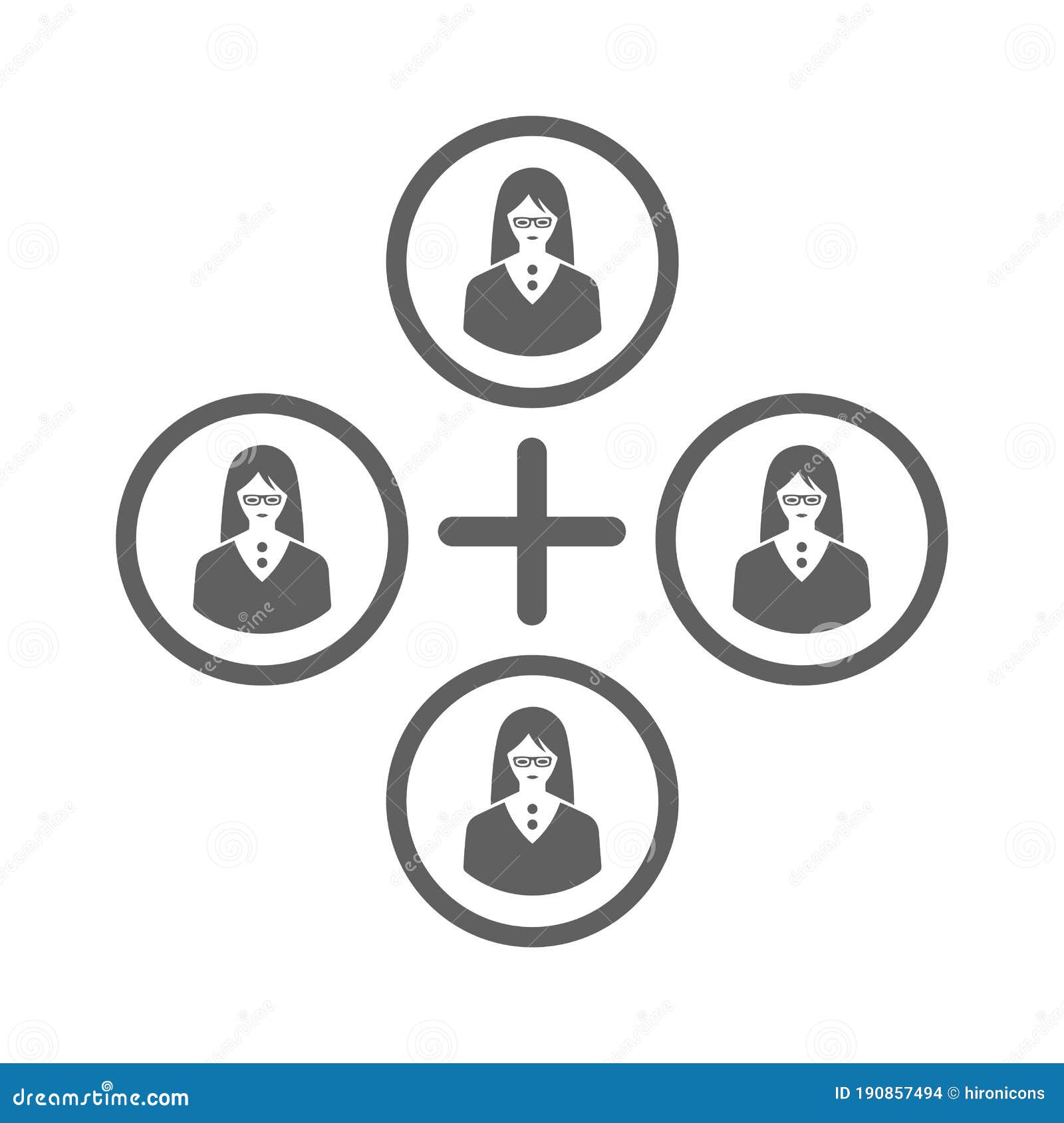 Team, Teamwork Icon / Gray Vector Stock Vector - Illustration of ...