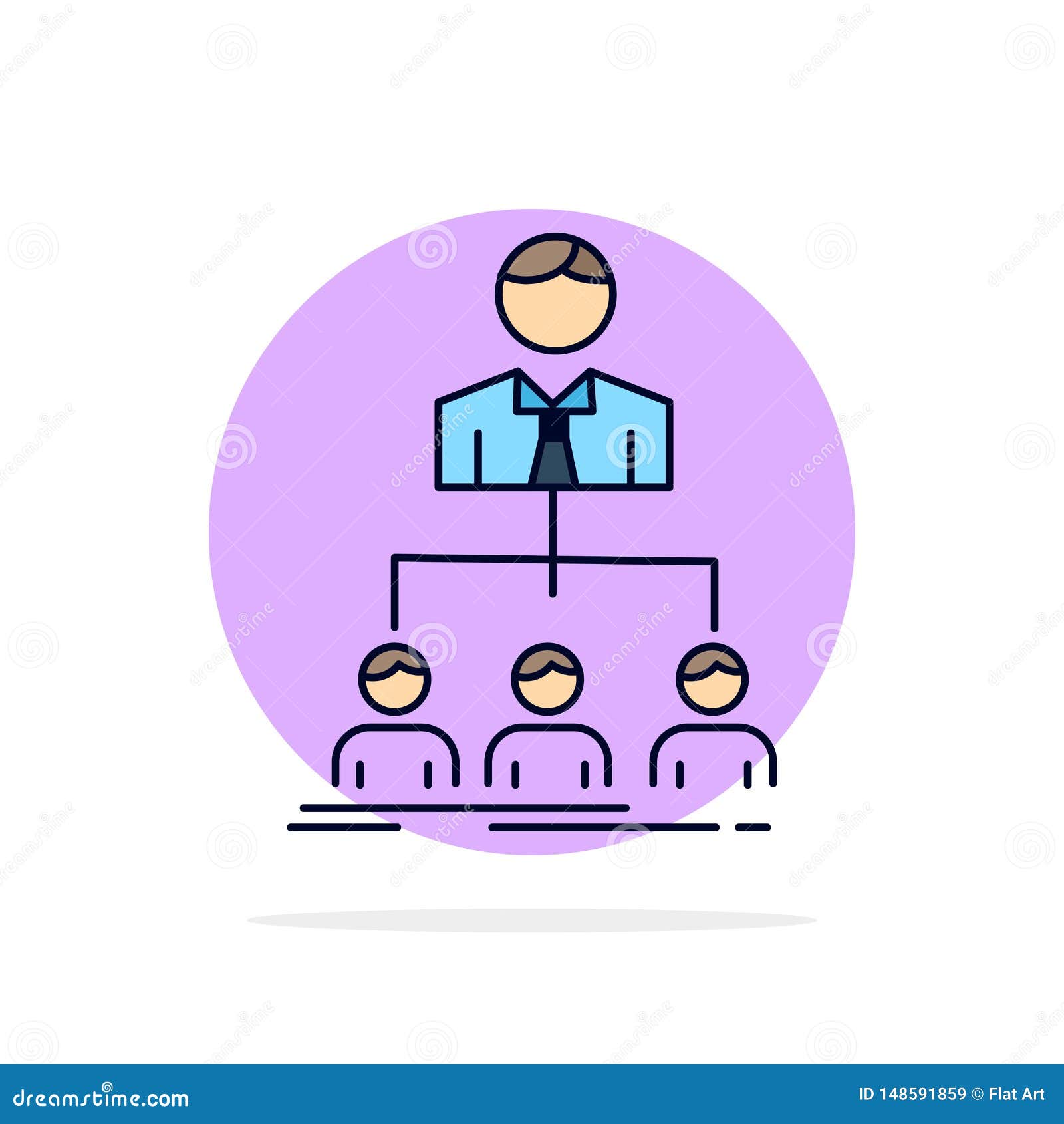 Team, Teamwork, Organization, Group, Company Flat Color Icon Vector ...