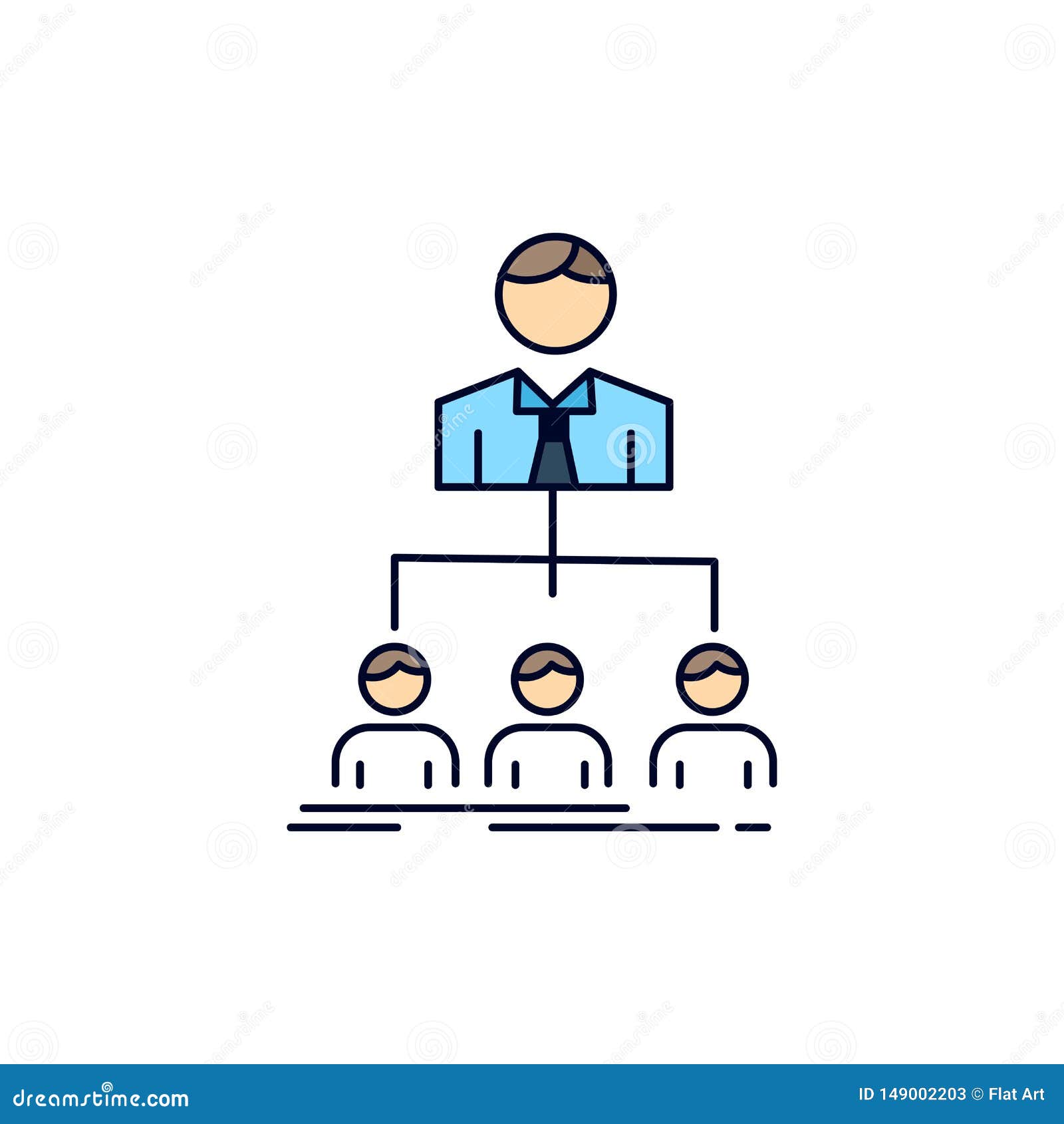 Team, Teamwork, Organization, Group, Company Flat Color Icon Vector ...