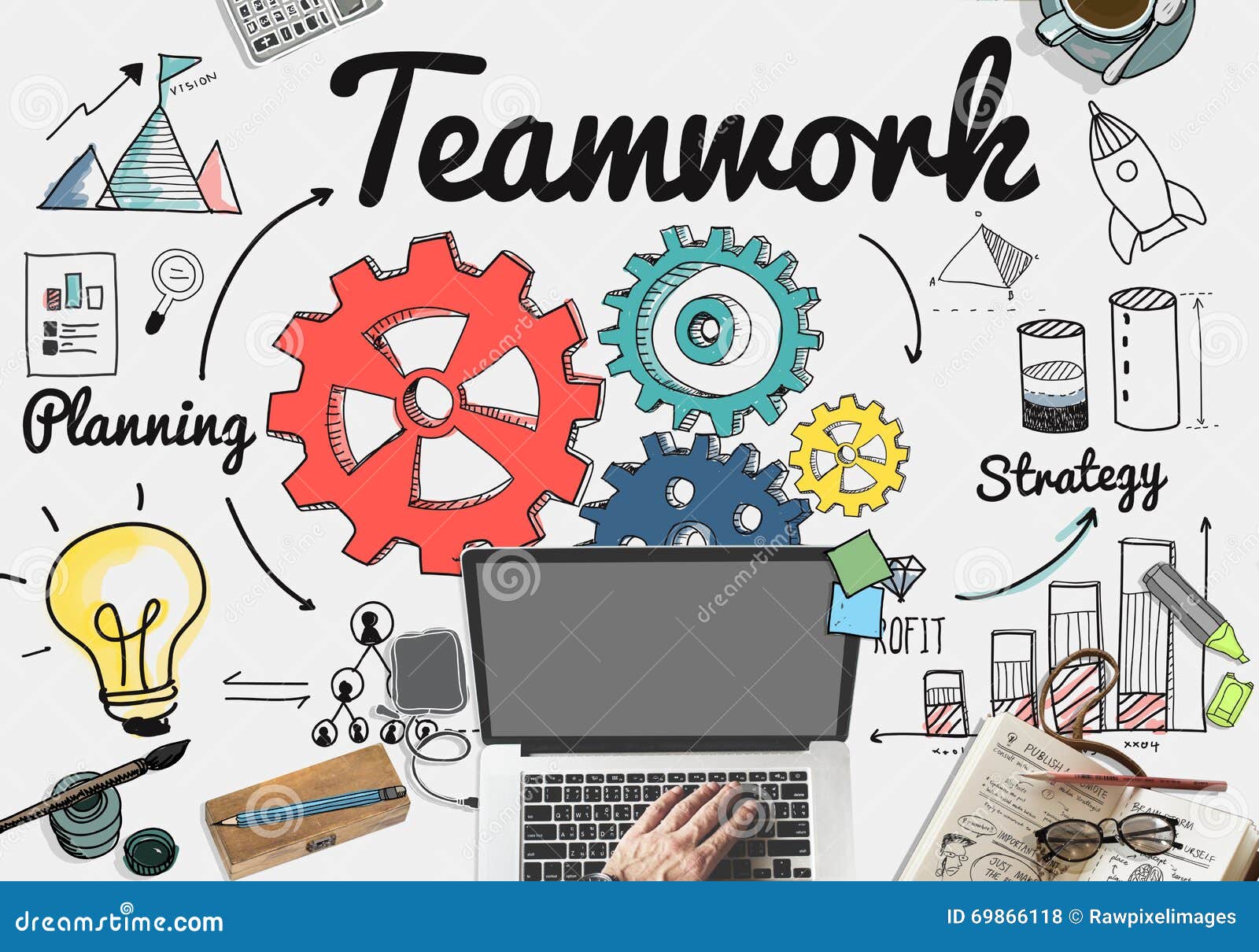 Team Teamwork Support Unity Togetherness Concept Stock Illustration ...