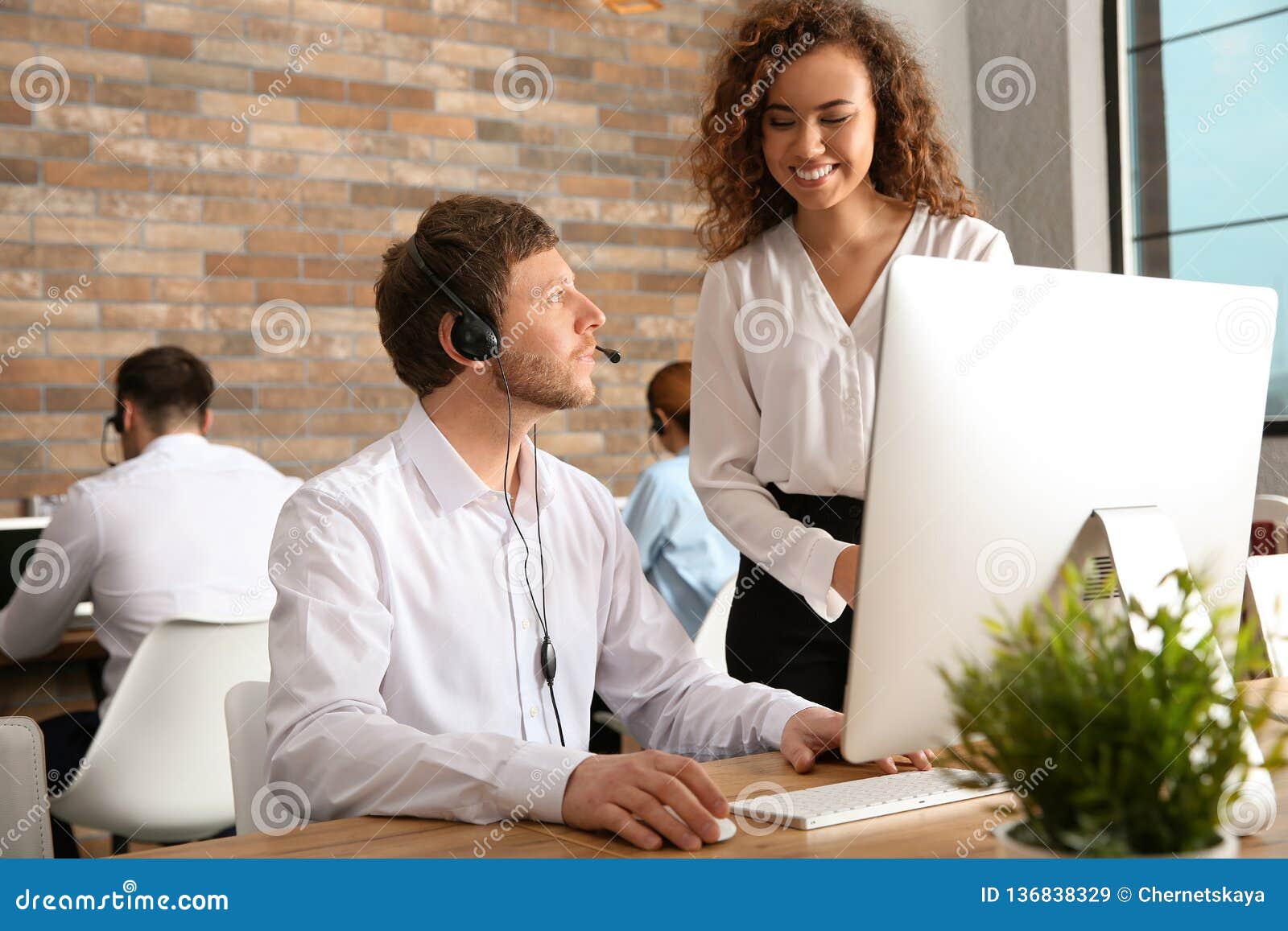 Team of Technical Support Working in Office Stock Image - Image of ...
