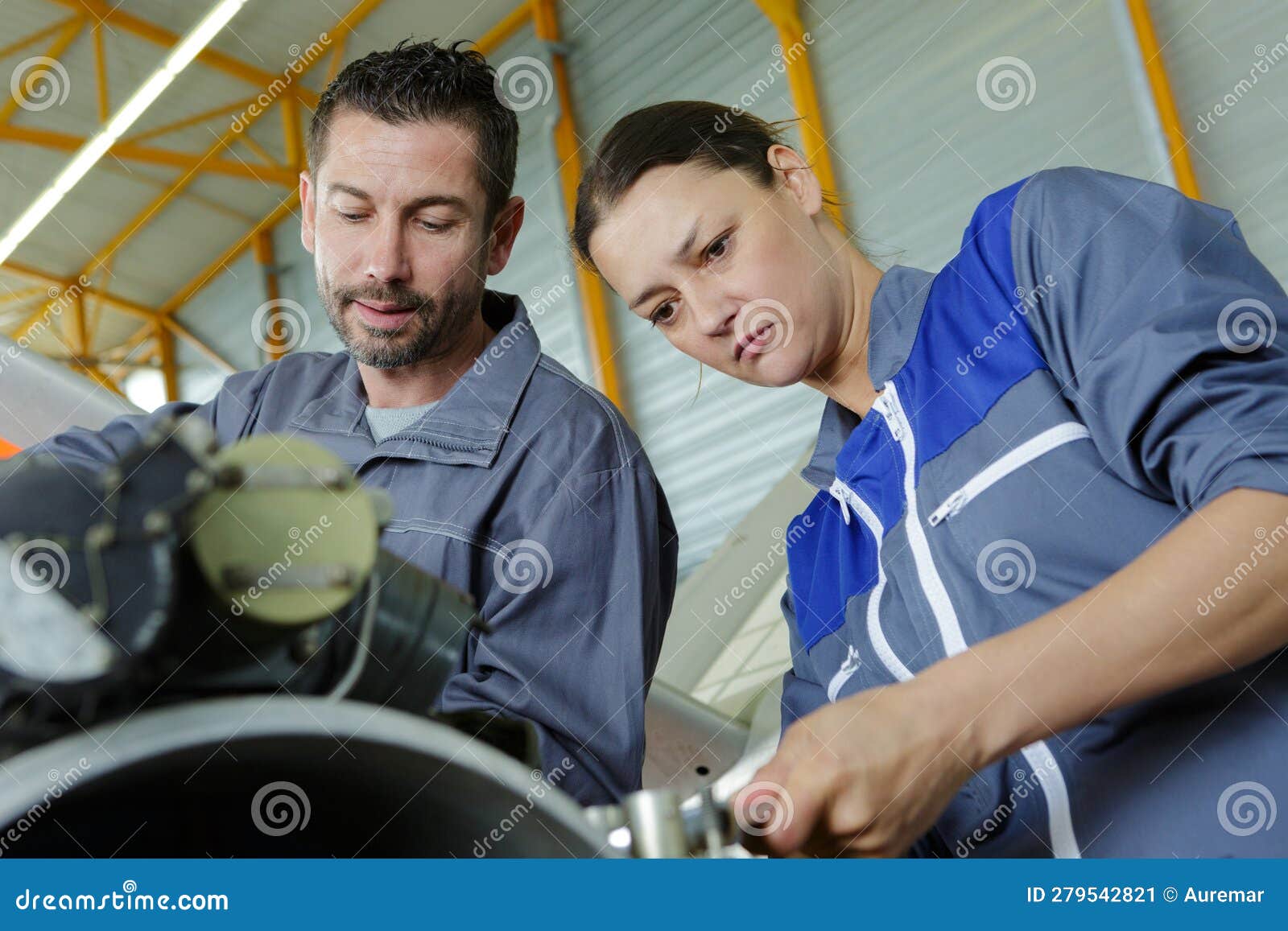 Team Technicians Working Together Stock Image - Image of maintenance ...