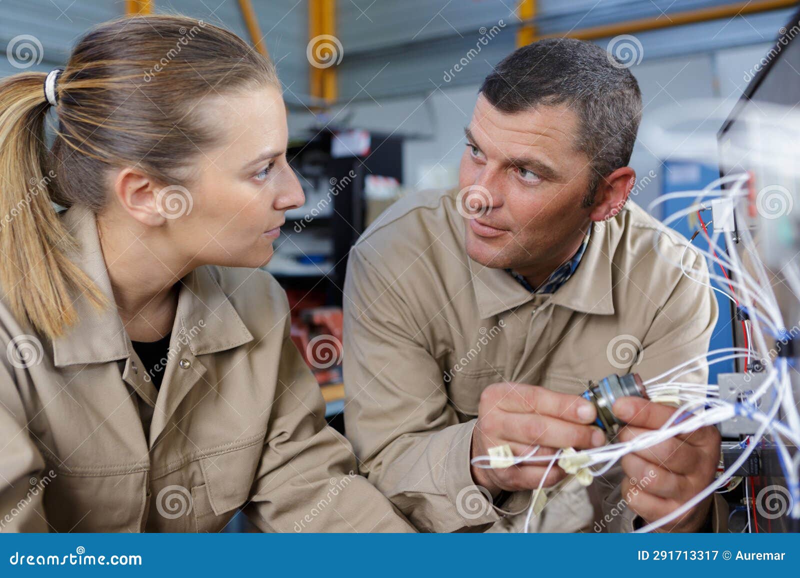 Team Technicians Working Together Stock Image - Image of security ...