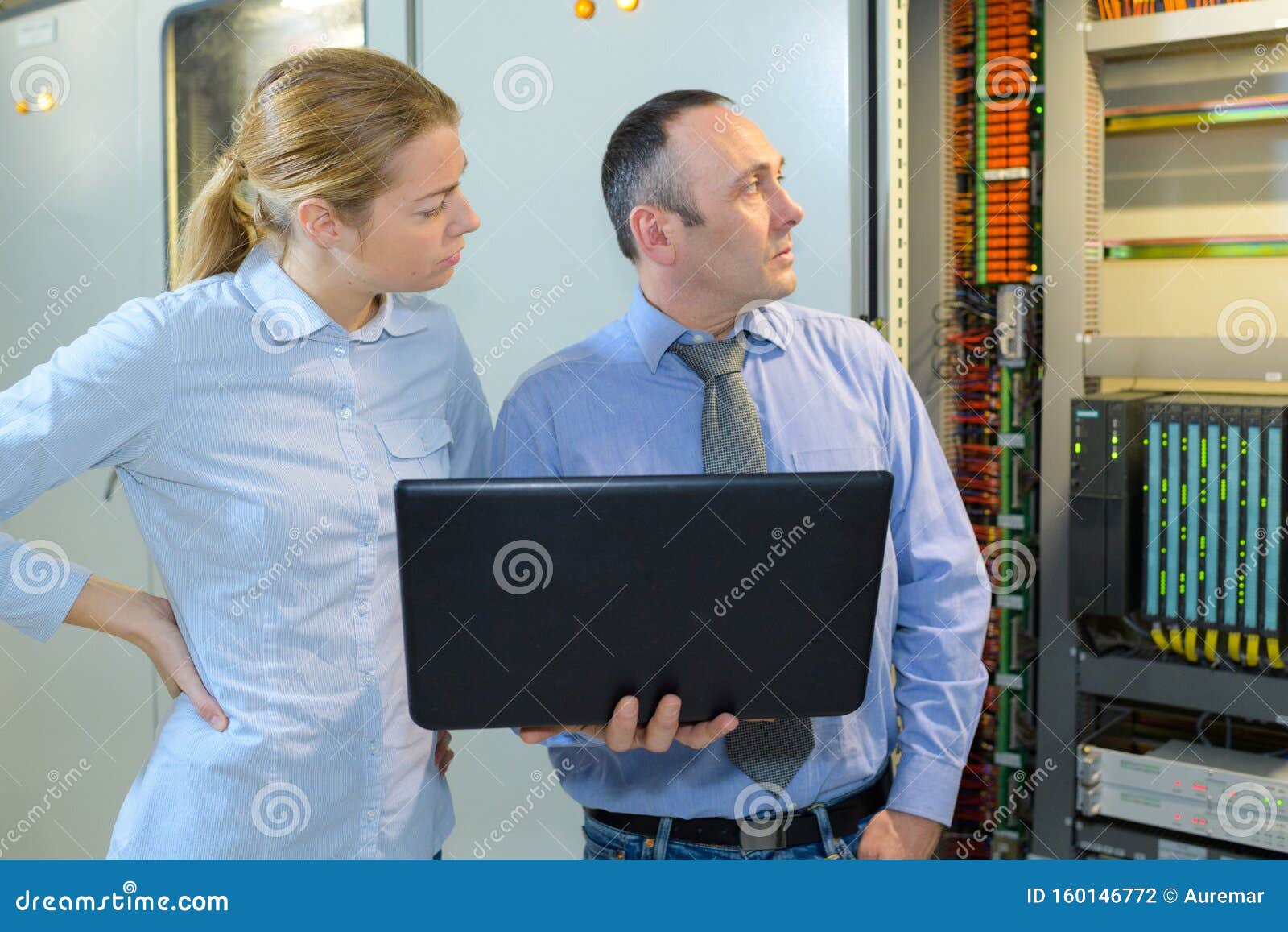 Team Technicians Working Together on Servers Stock Photo - Image of ...