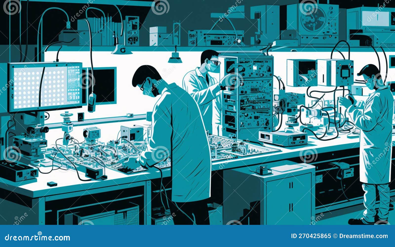 Robotics Experts Make Repairs. Conveyor Belt Equipment Maintenance ...