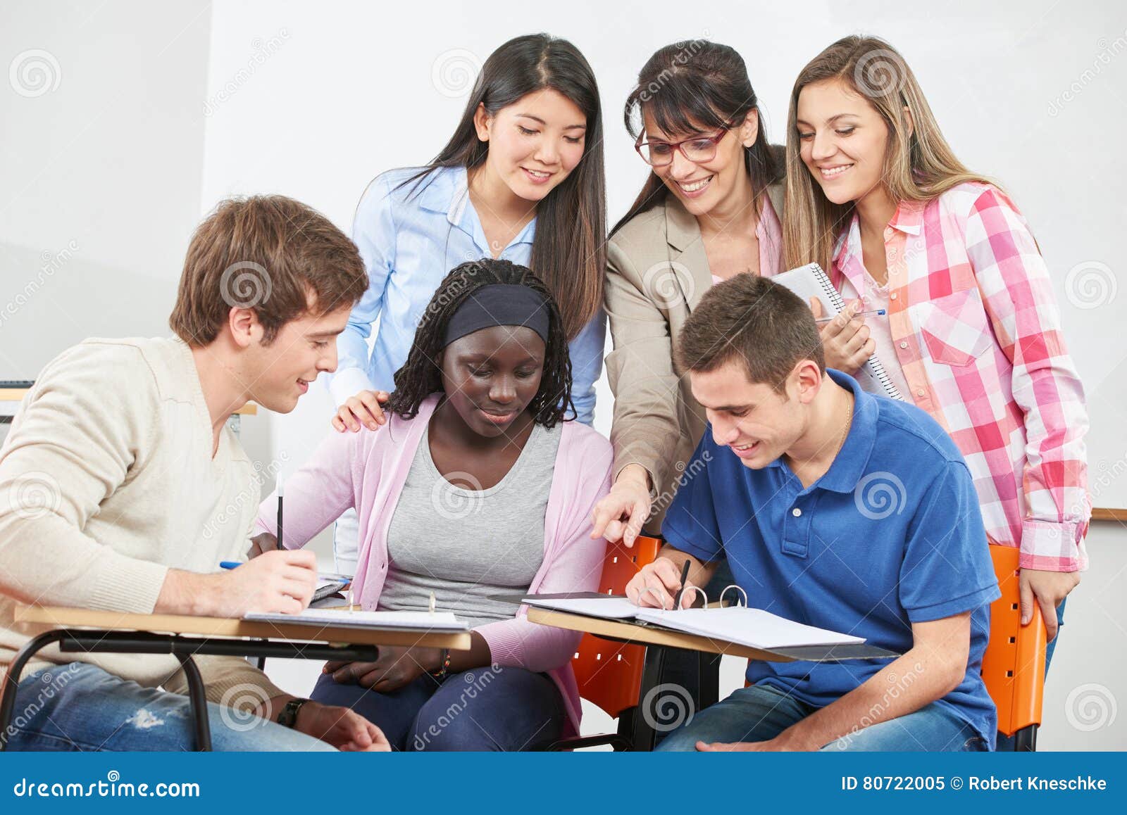 Team of Teenage Students Learning Stock Image - Image of seminar ...