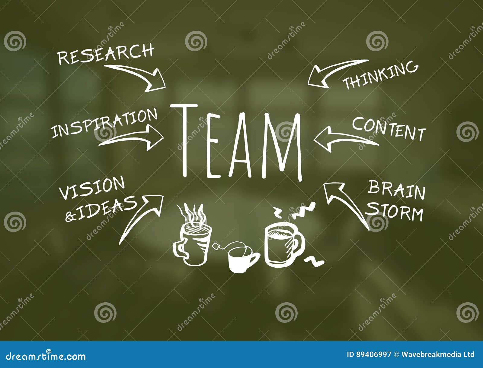 Team Text with Drawings Graphics Stock Illustration - Illustration of ...
