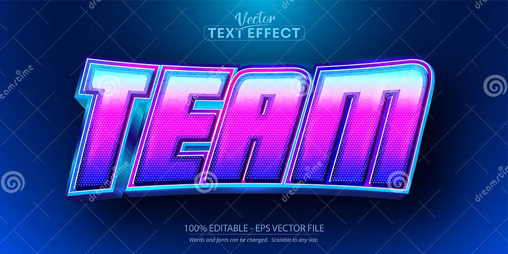 Team Text, Sport Style Editable Text Effect Stock Vector - Illustration ...